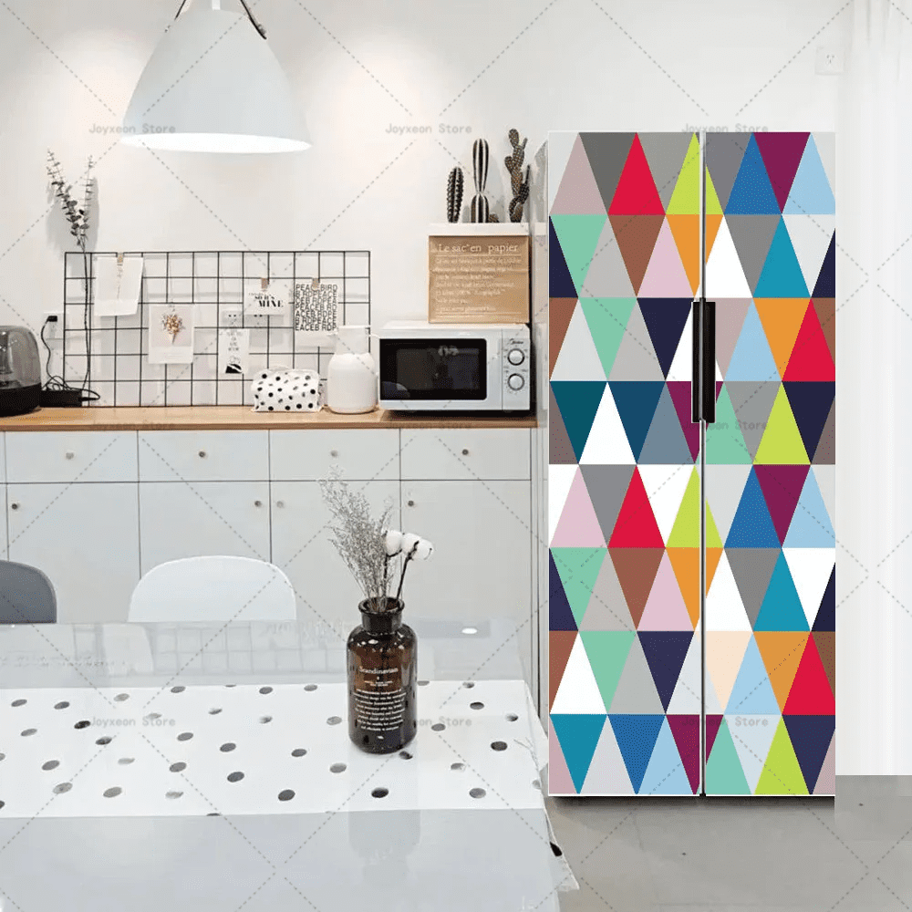 PVC Double Door Refrigerator Sticker with Modern Simple Home ration ...