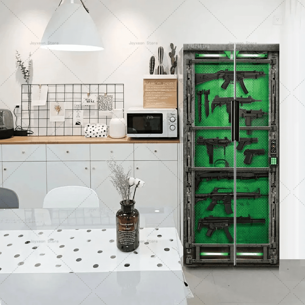 PVC Double Door Refrigerator Sticker with Modern Simple Home ration ...