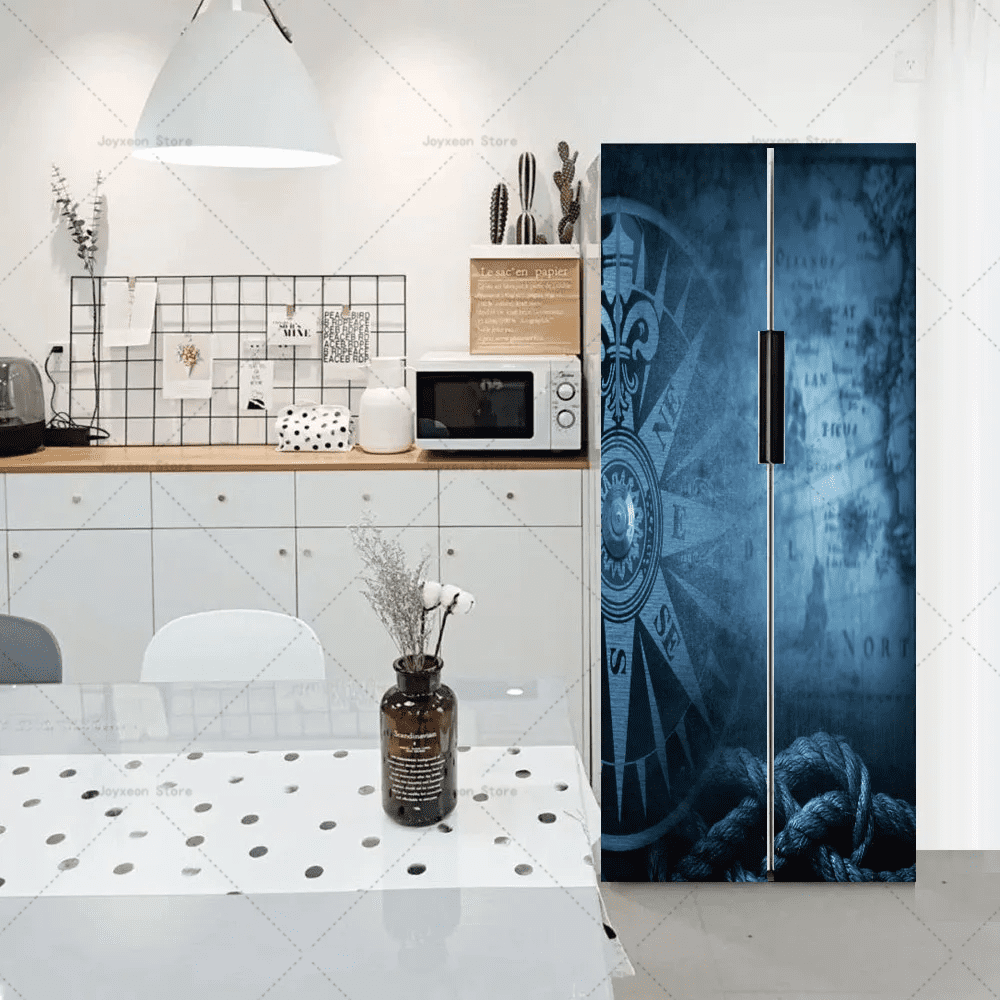 PVC Double Door Refrigerator Sticker with Modern Simple Home ration ...