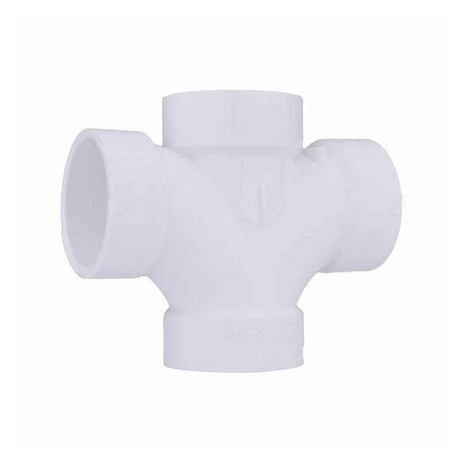 PVC Double Sanitary Tee, Hub, 1-1/2 in Pipe Size 1WJR7 - Walmart.com