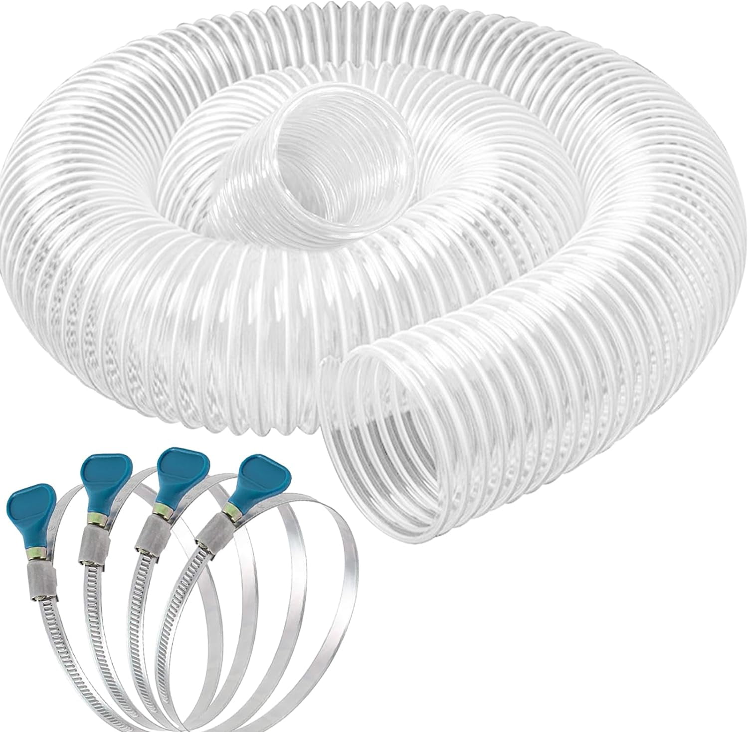 PVC Dust Collection Hose 4" x 10', Puncture-Resistant, Flexible Clear ...