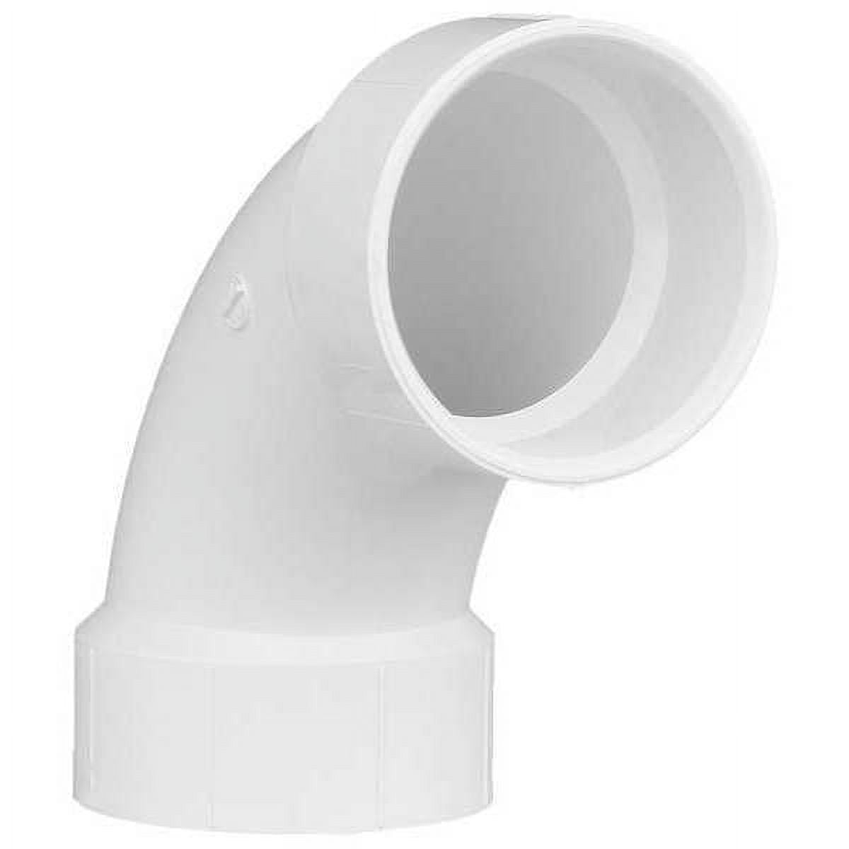 Manufacturer Varies PVC Elbow, 90 Degrees, Long Sweep, Hub, 3 in Pipe ...