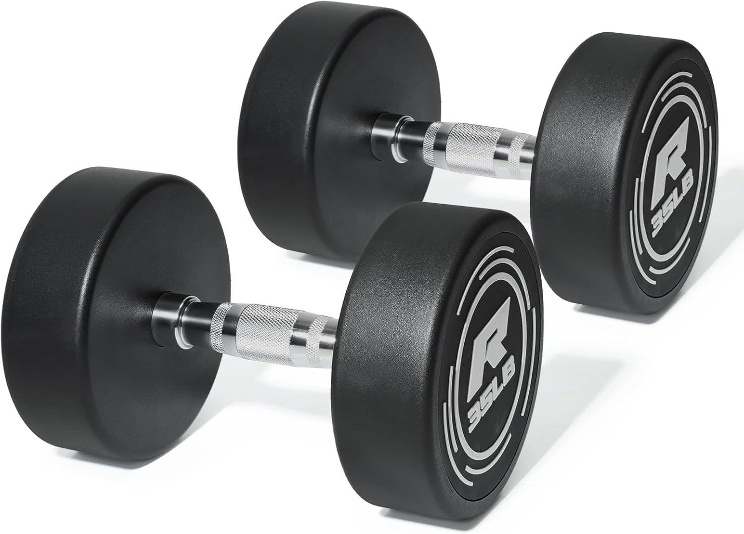 PVC Encased Round Dumbbell Set – Adjustable Weight Options with Knurled ...