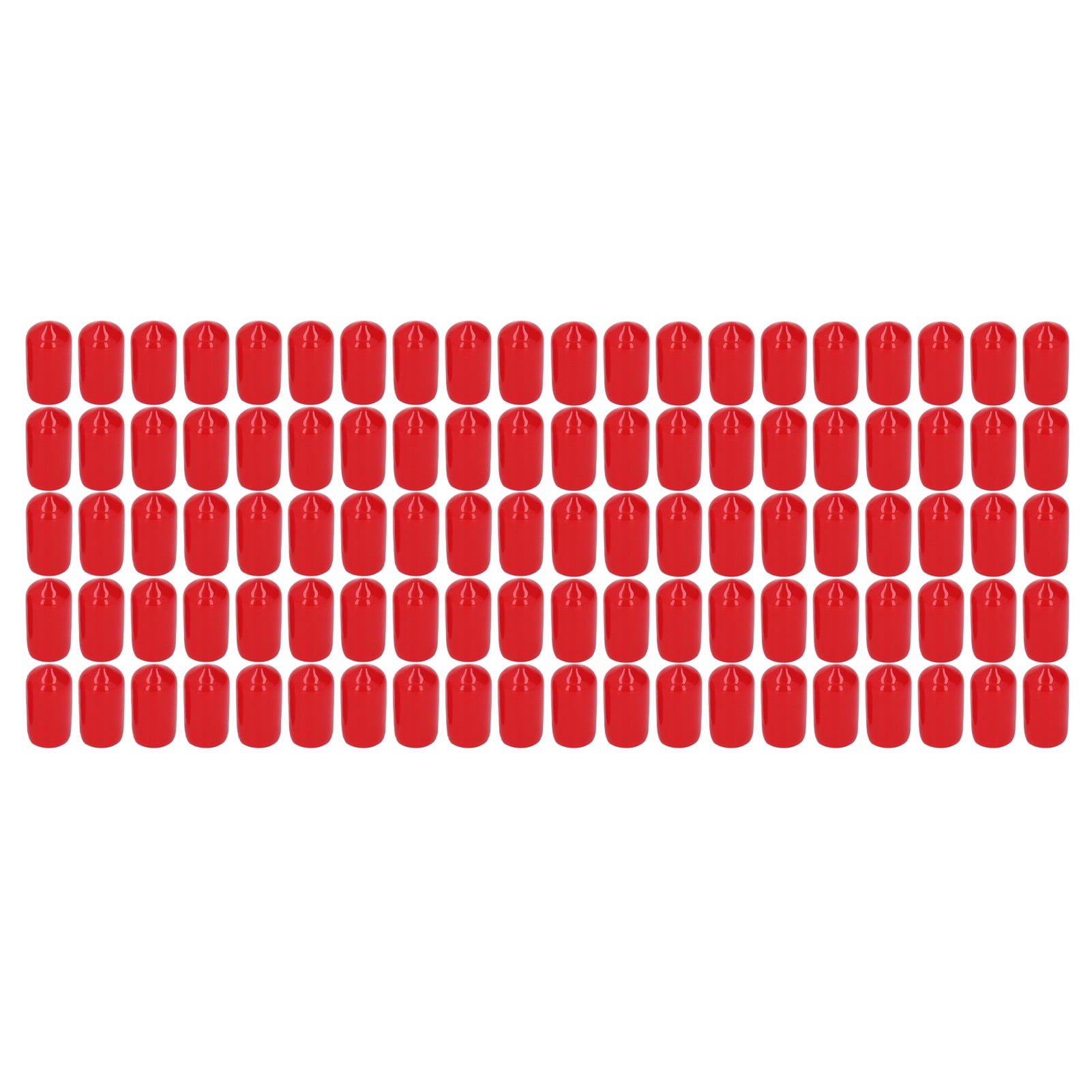PVC End Cap Cover, 100Pcs Red 10mm Flexible Flame Retardant Screw ...