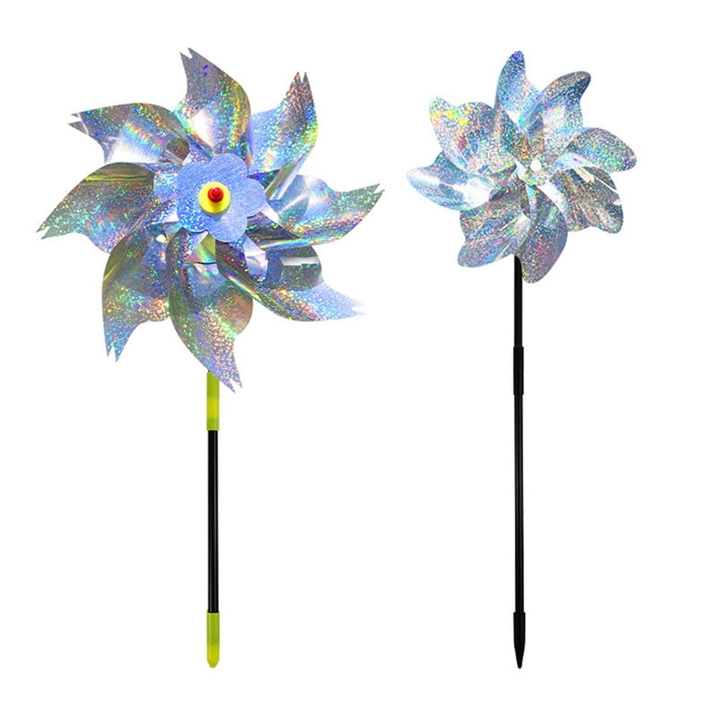 PVC Flower Pinwheel, Bird Repellent Wind Spinner, Birds Deterrent ...