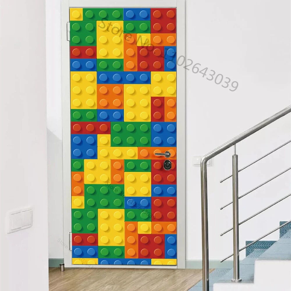 PVC Flowers Geometry Door Sticker Modern 3D Abstract Silver Line ...