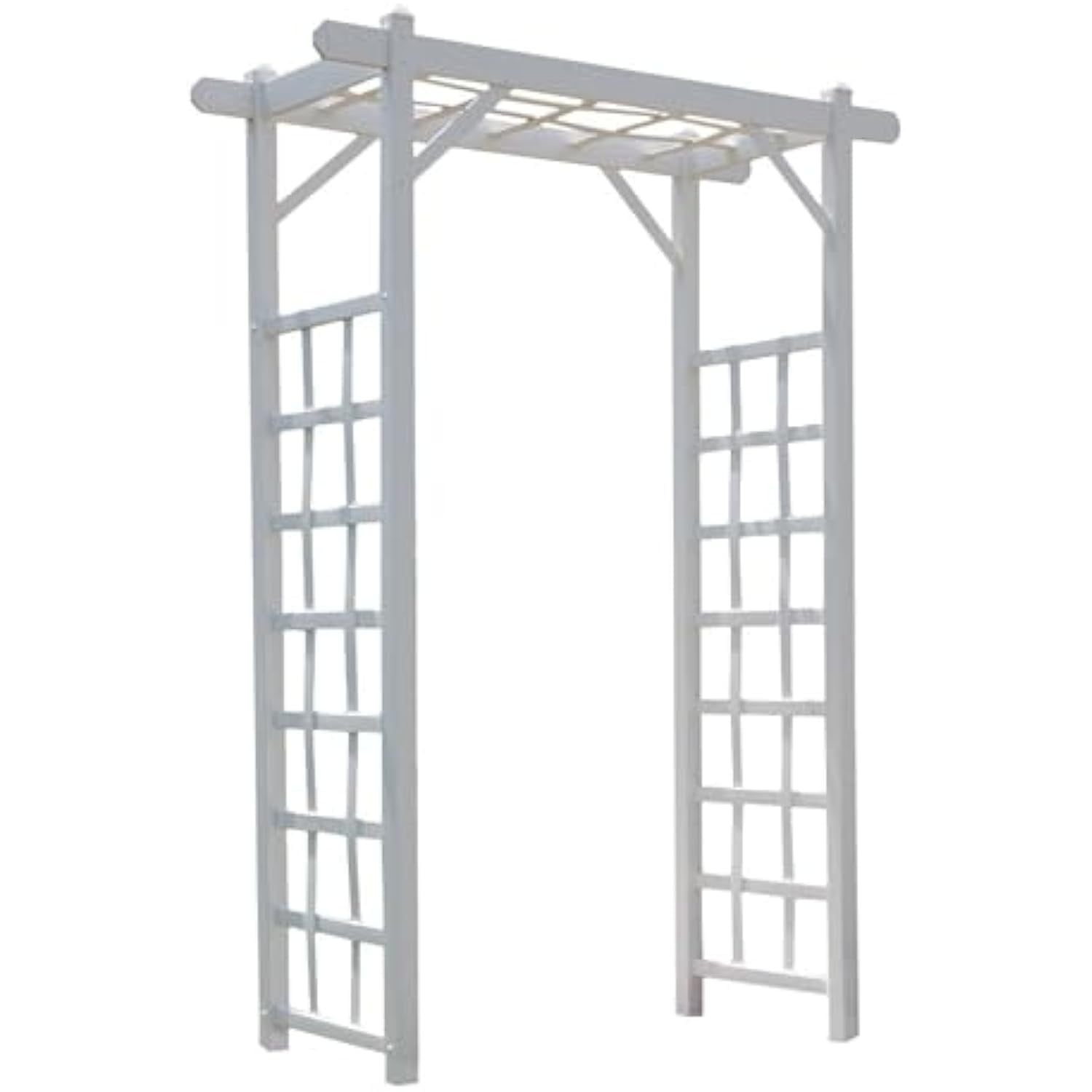 PVC Garden Arbor, Arch Support for Climbing Plants, Elmwood, White, 57 ...