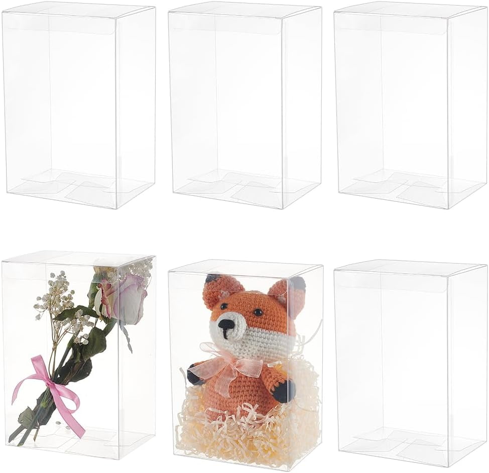 PVC Gift Storage Boxes Gift Package Supplise Rectangle Clear 12.2x9 ...