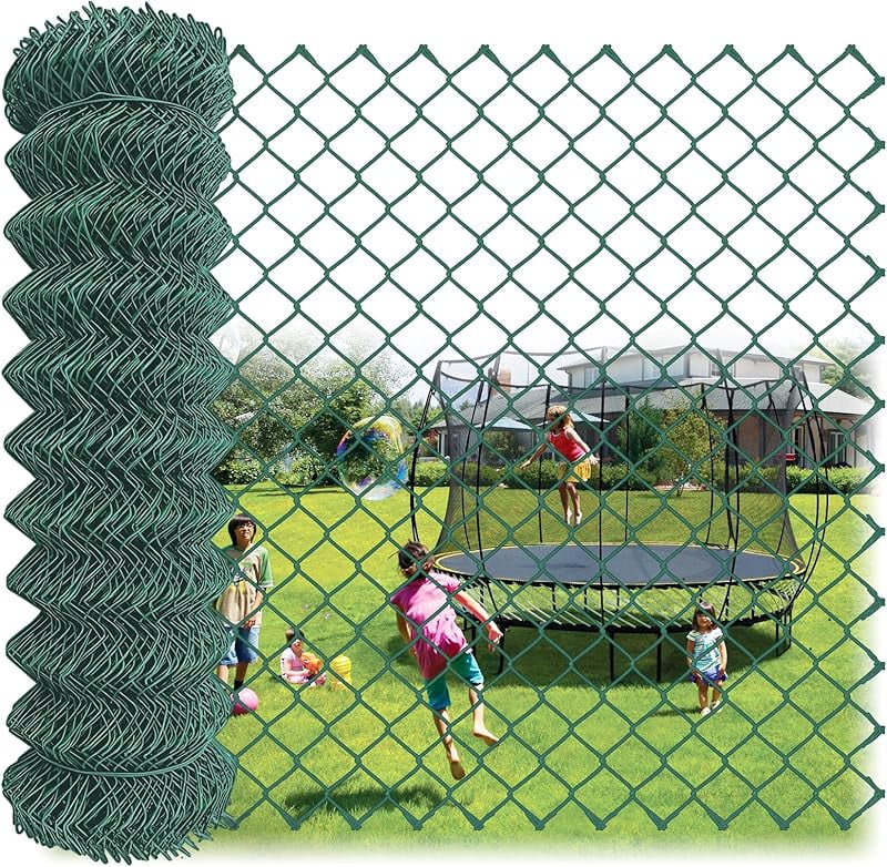 PVC Green Vinyl Coated Galvanized Steel Chain Link Fence Fabric 36inch ...
