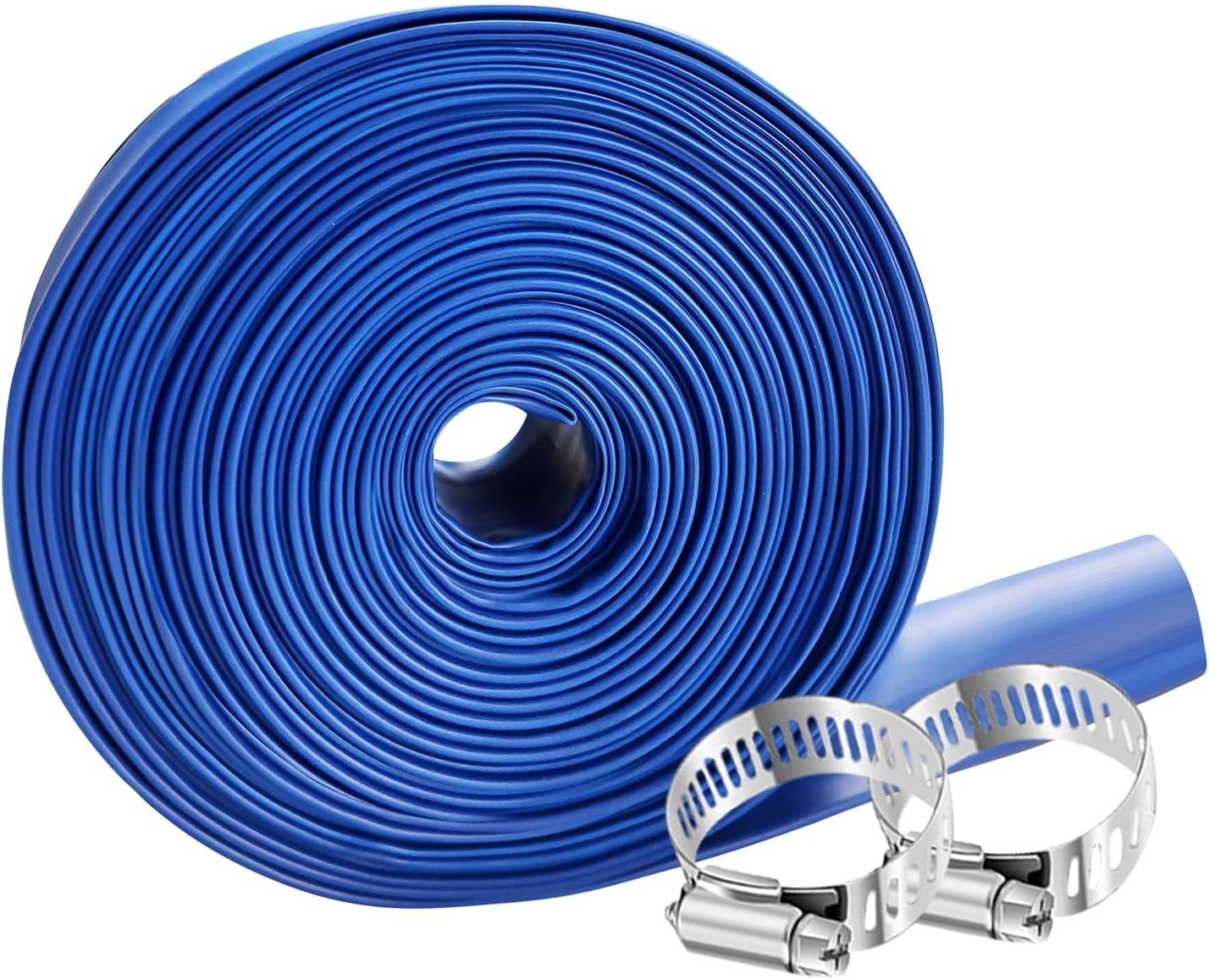 PVC HOSE 1-1/2"*100ft,Pool Backwash Hose,Heavy Duty Reinforced Blue PVC ...