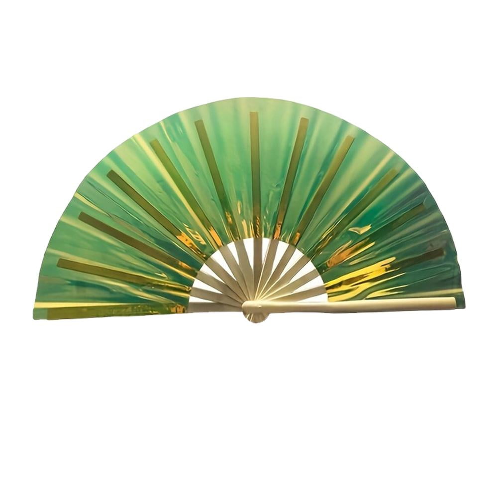 PVC Hand Crank Fan Foldable Oriental Style Silk Fabric Pocket Hand Fans ...
