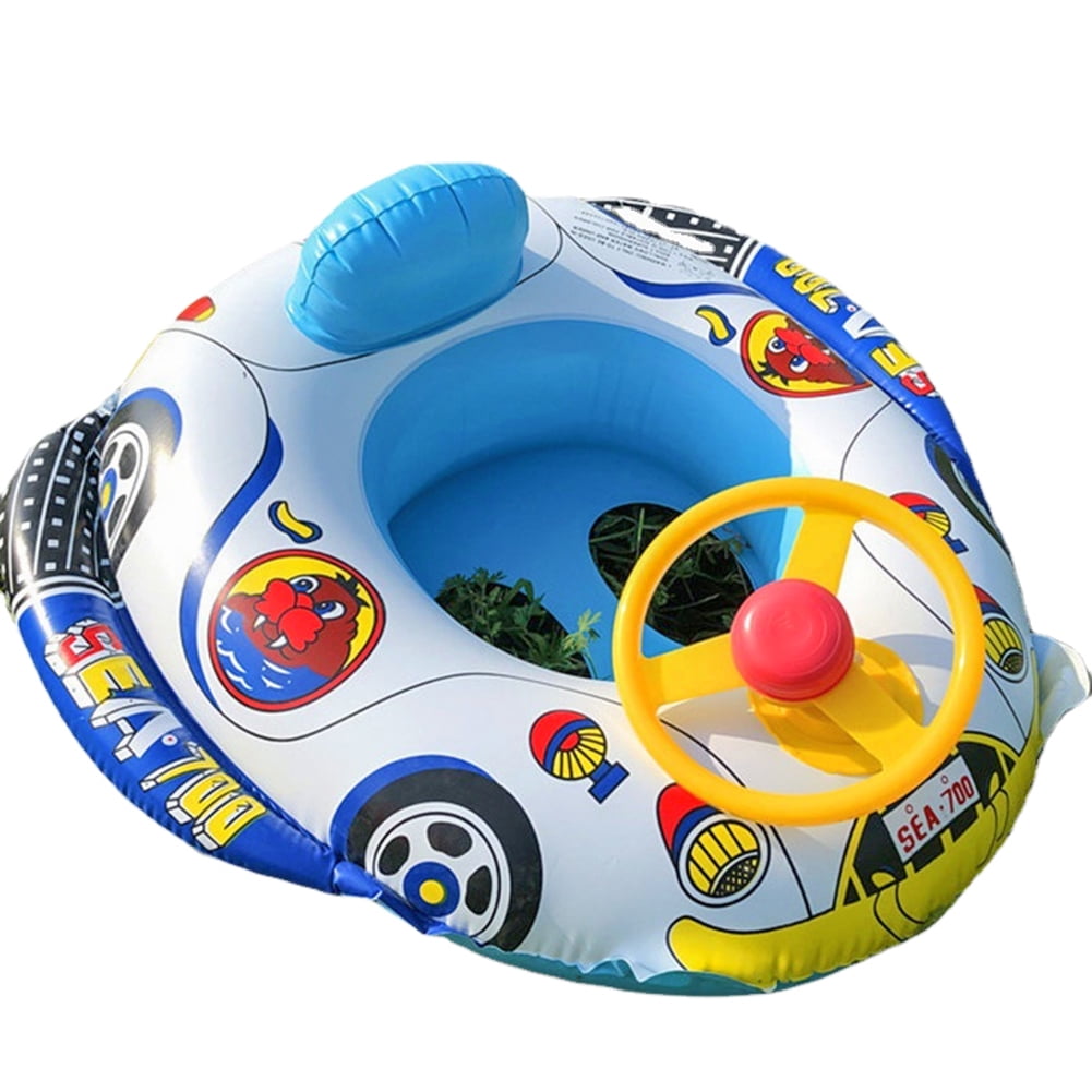 PVC Inflatable Baby Swim Ring Fun Car Horn Boat Children Swimming Seat ...