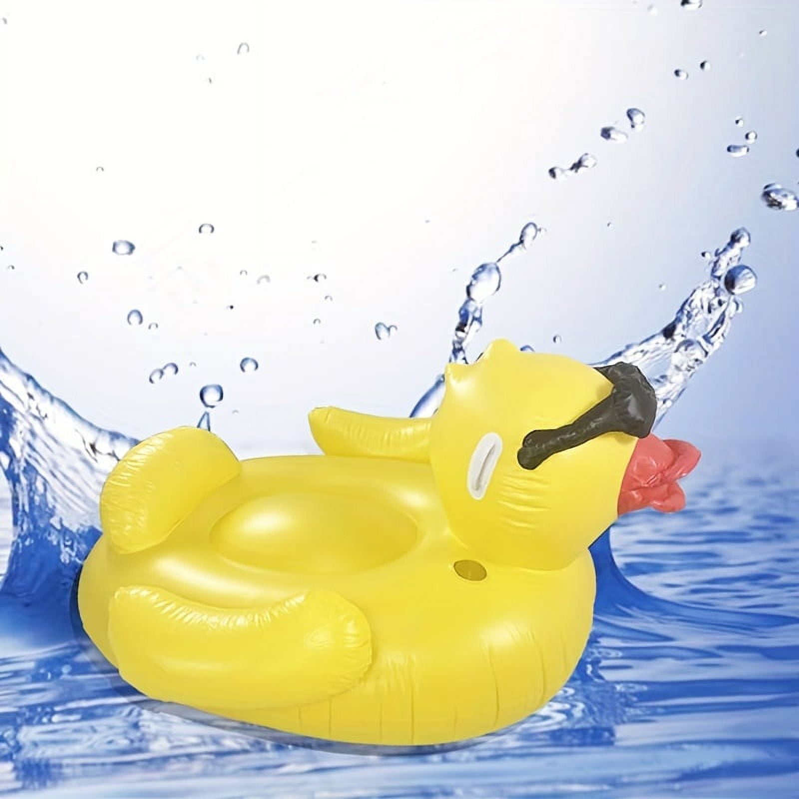 PVC Inflatable Floating Row, Big Yellow Duck With Sunglasses Float ...