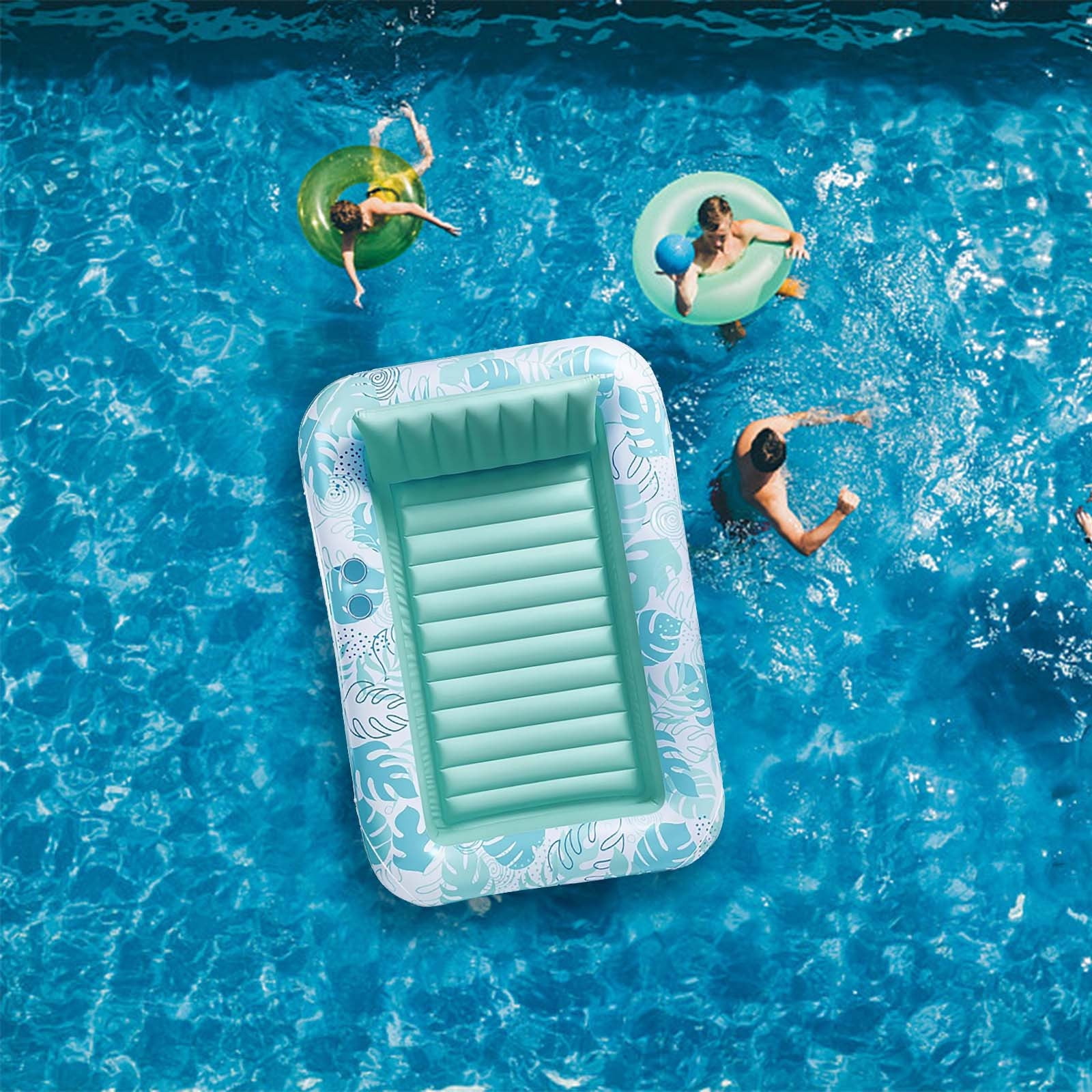 PVC Inflatable Maple Leaf Lounge Chair | Foldable Floating Bed for 1-2 ...