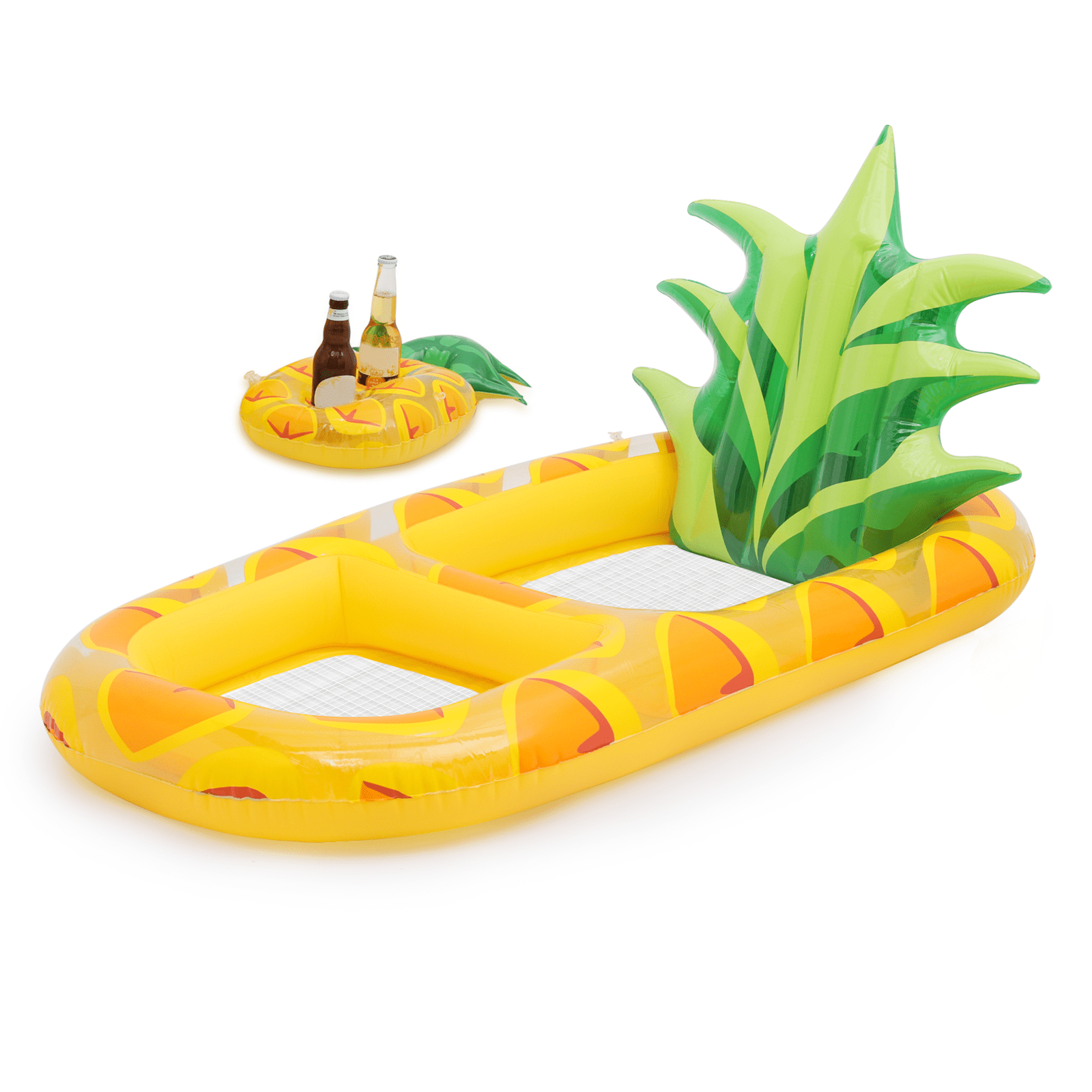 PVC Inflatable Pineapple Pool Floats with Drink Holder Detachable ...