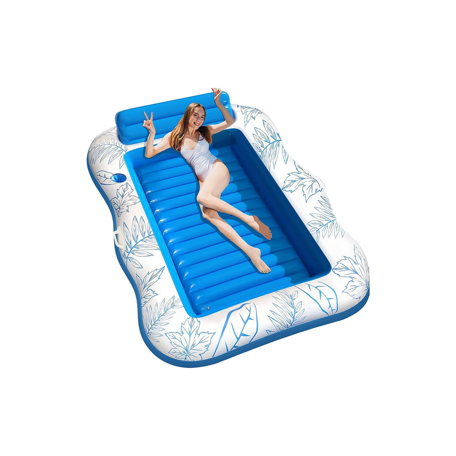 PVC Inflatable Pool Lounger with Pillow - Sunbathing Float for Water Relaxation - Walmart.com
