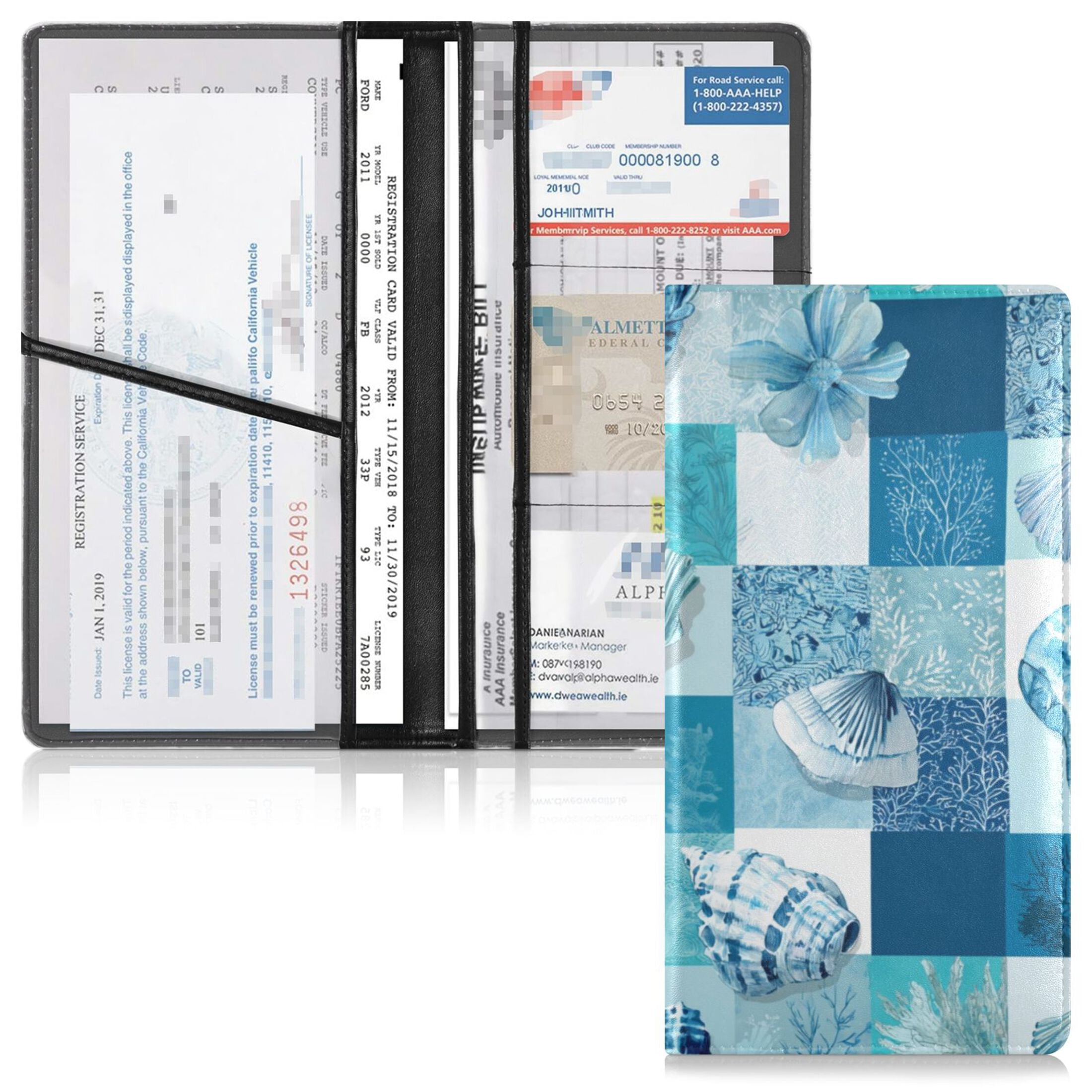 PVC Leather Car Document Holder Organizer Driver License Cover Holder ...