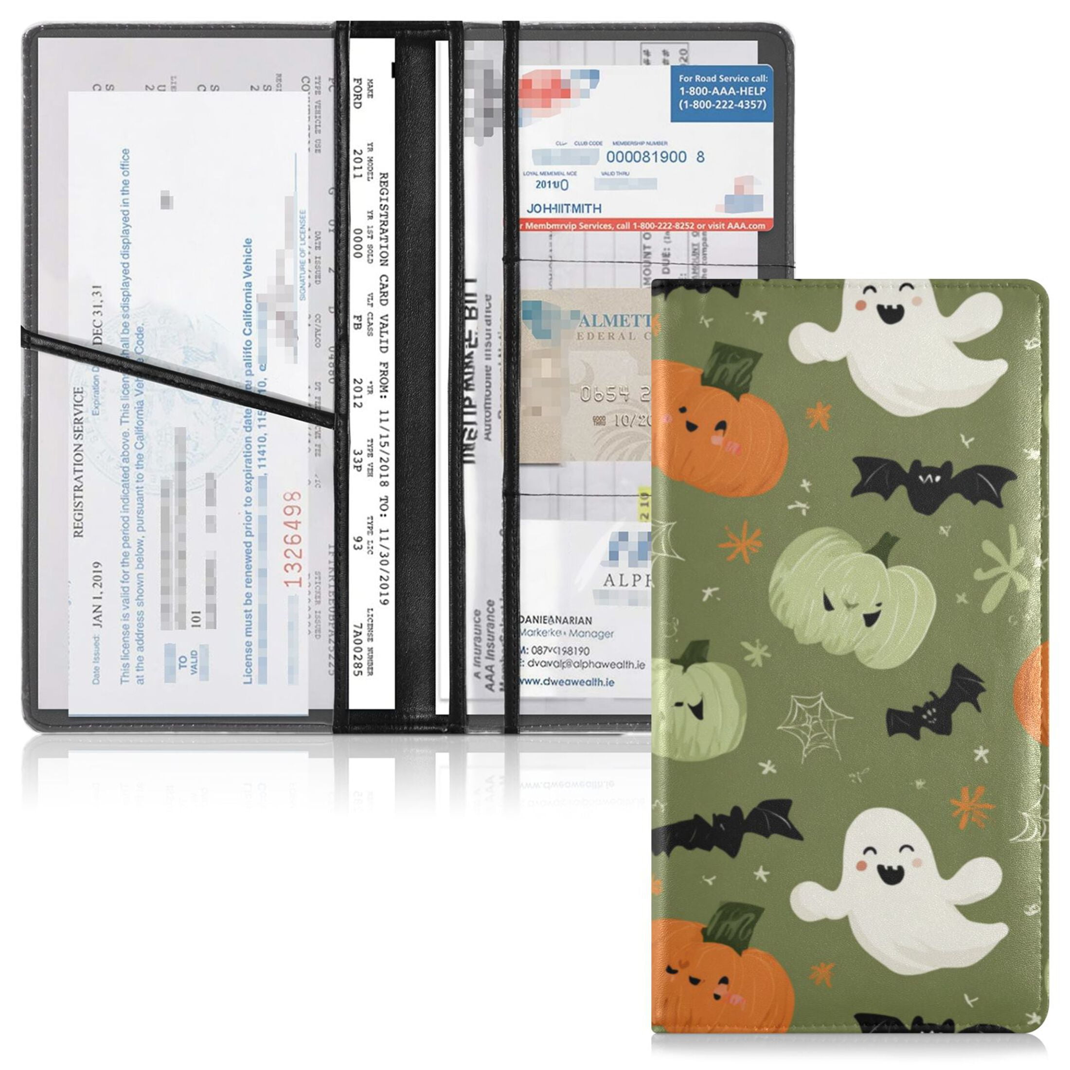 PVC Leather Car Document Holder Organizer Driver License Cover Holder ...