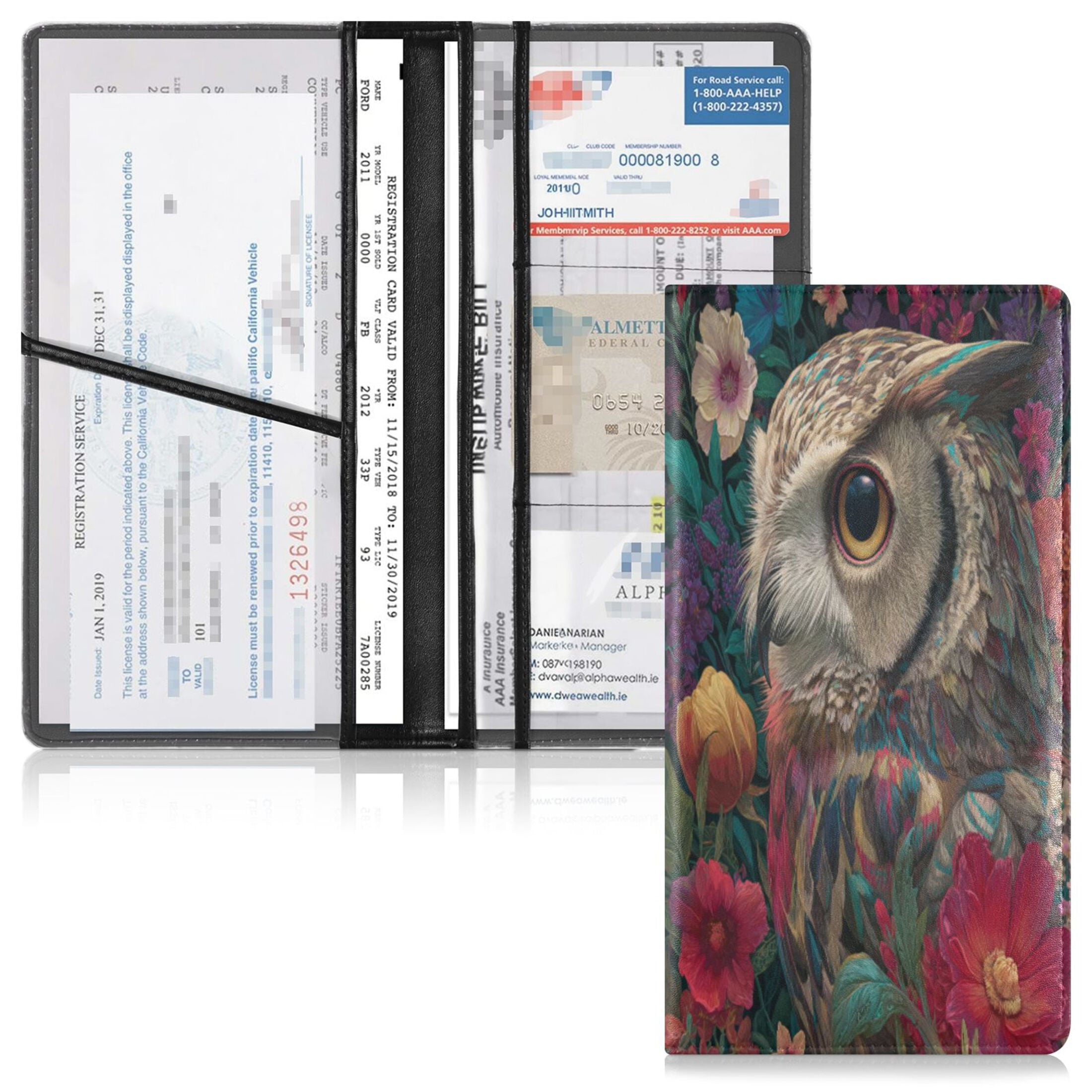 PVC Leather Car Document Holder Organizer Driver License Cover Holder for Car Driving Documents ...