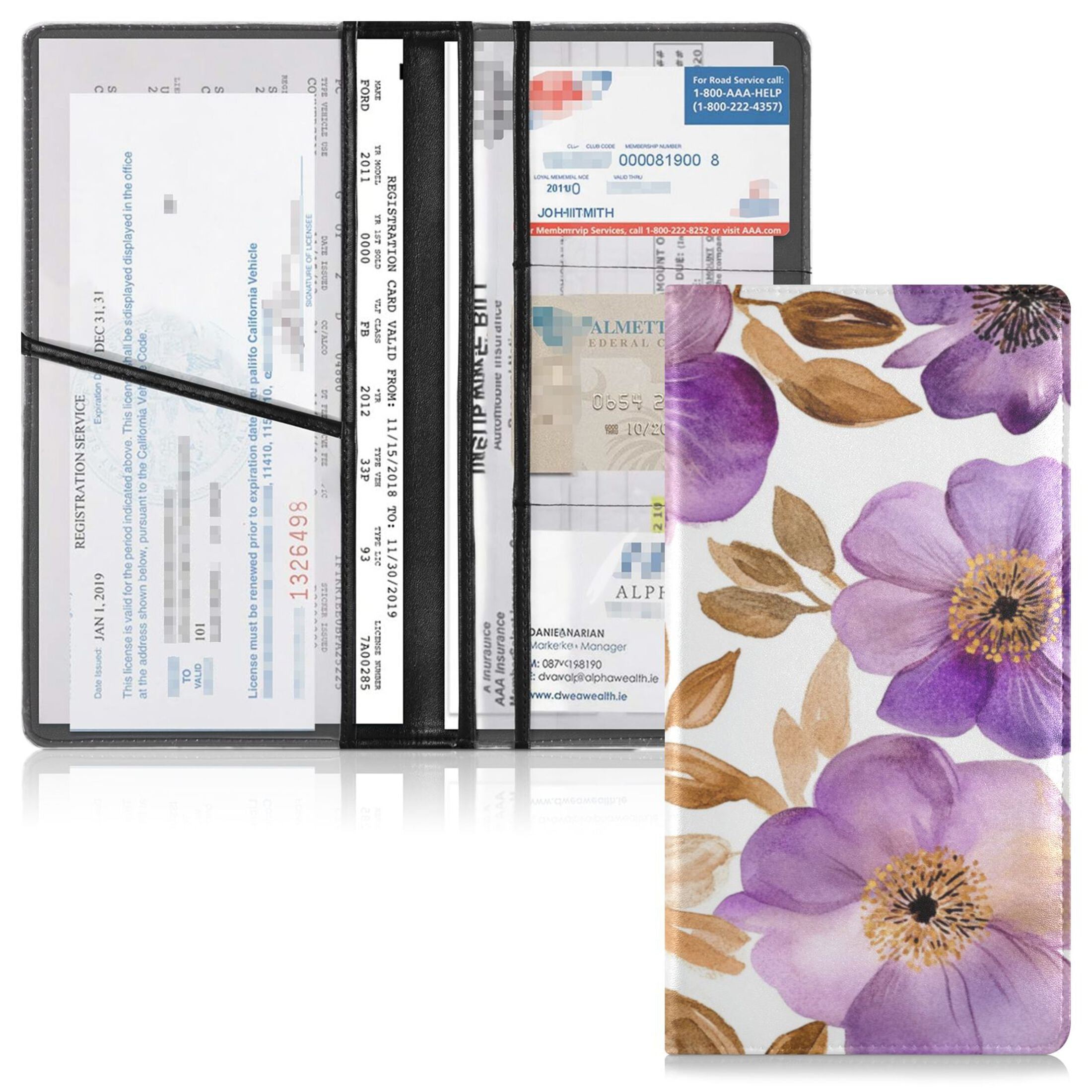 PVC Leather Car Document Holder Organizer with Multiple Pockets, Ideal ...