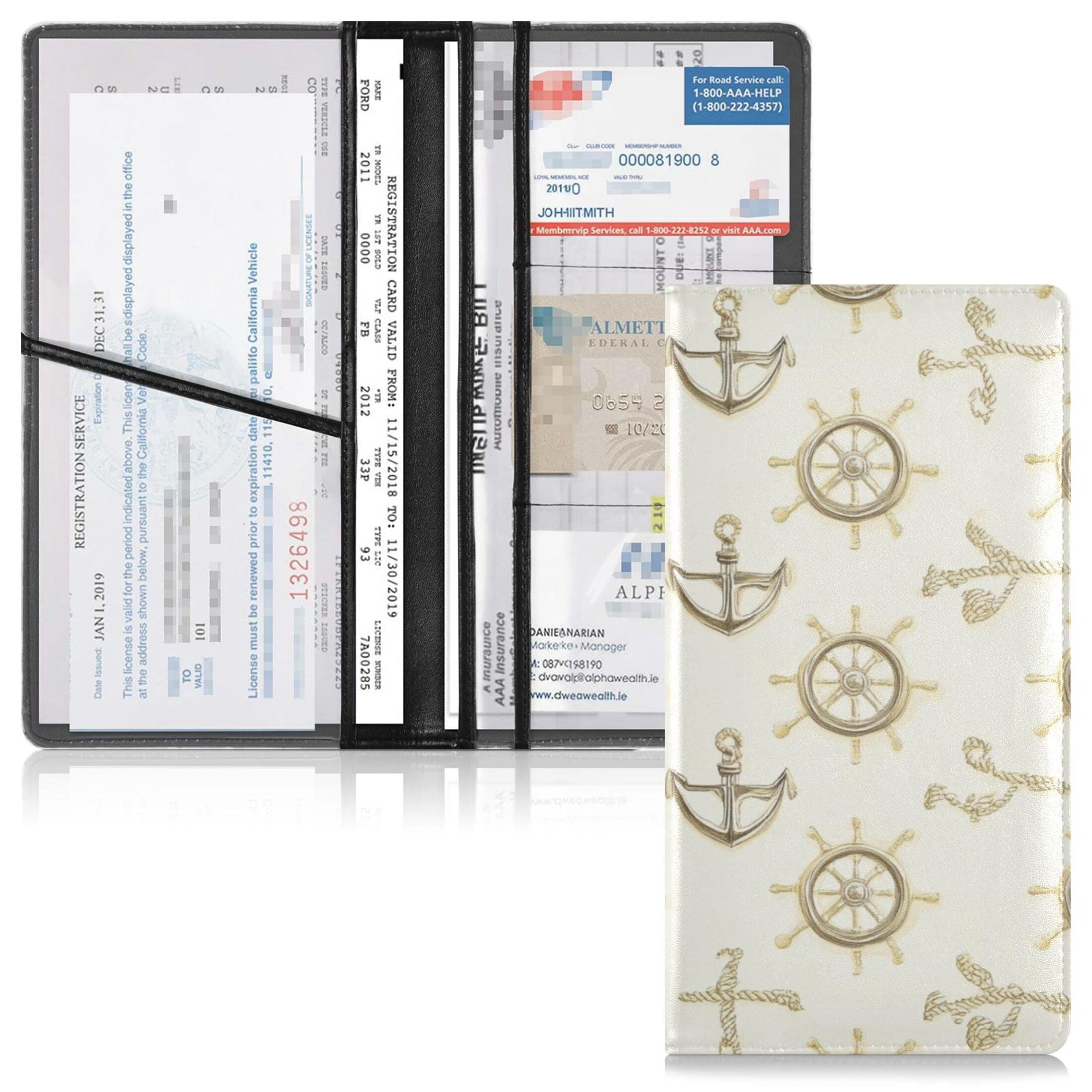 PVC Leather Car Document Holder Organizer with Multiple Pockets, Ideal ...