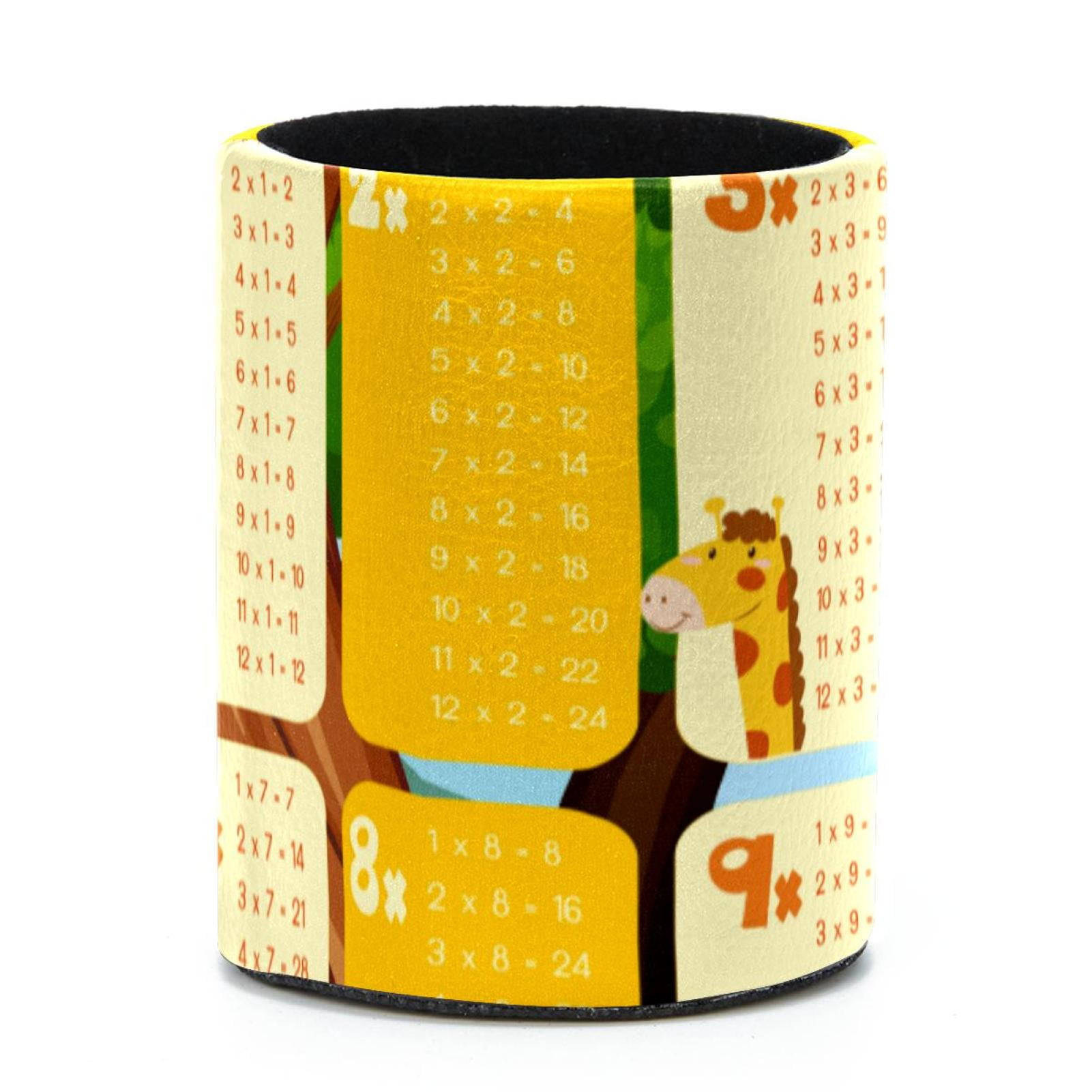 PVC Leather Pen Holder Pen Cup Pencil Brush Organizer Multiplication ...