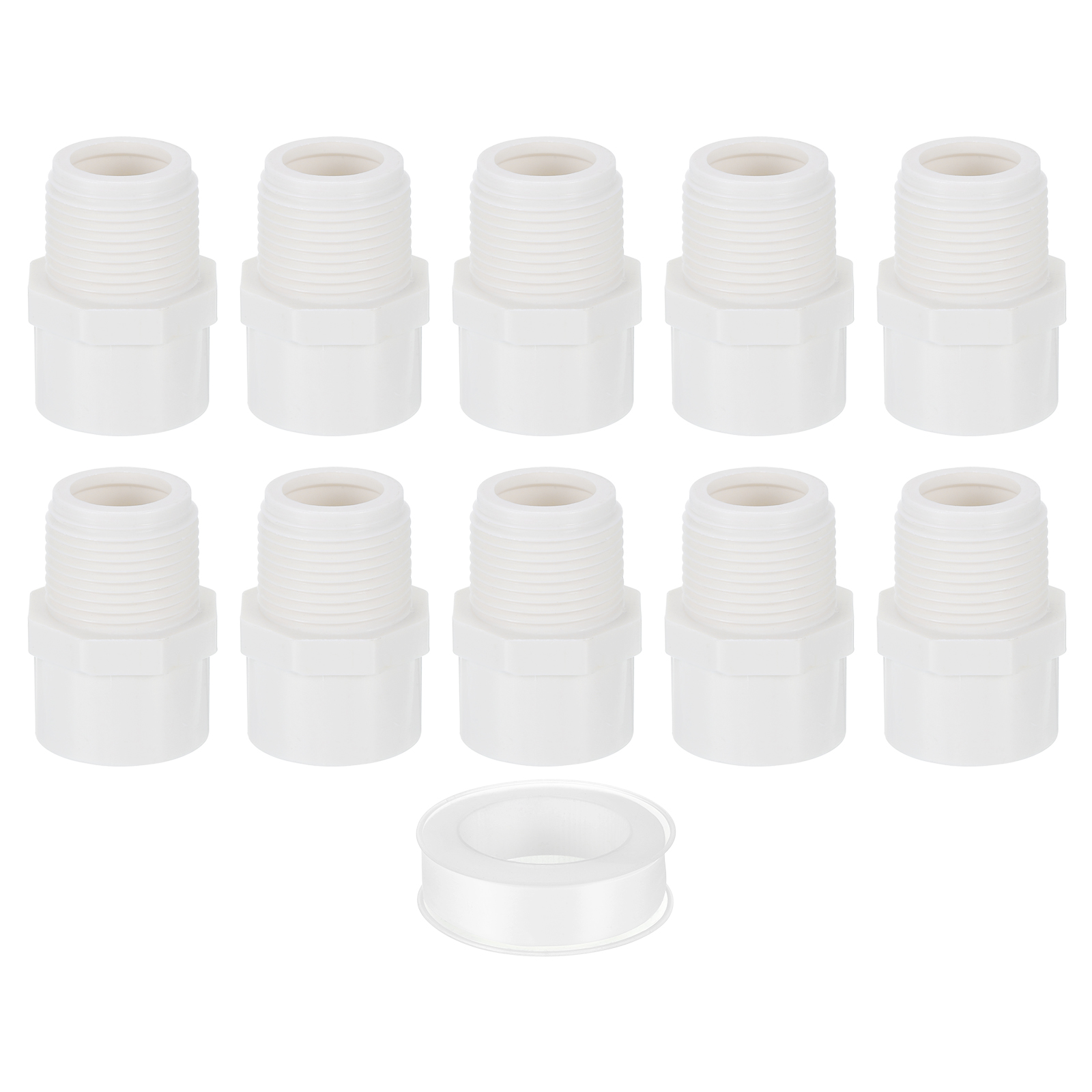 PVC Male Adapter Pipe Fitting, 10Pcs 25mm(1") 2-Way PVC Pipe Connectors ...