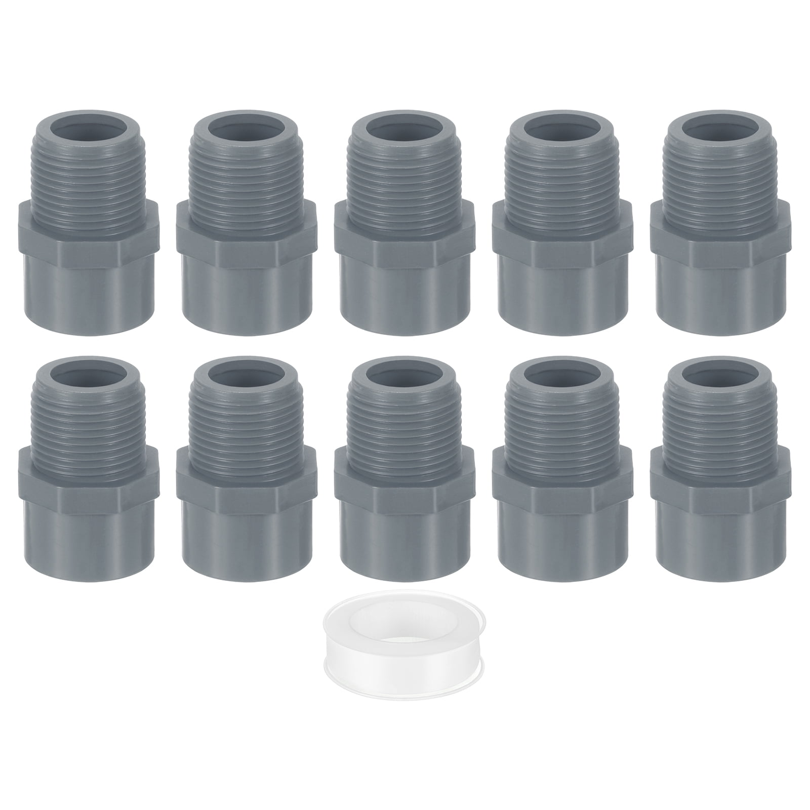 PVC Male Adapter Pipe Fitting, 10Pcs 25mm(1") 2-Way PVC Pipe Connectors ...