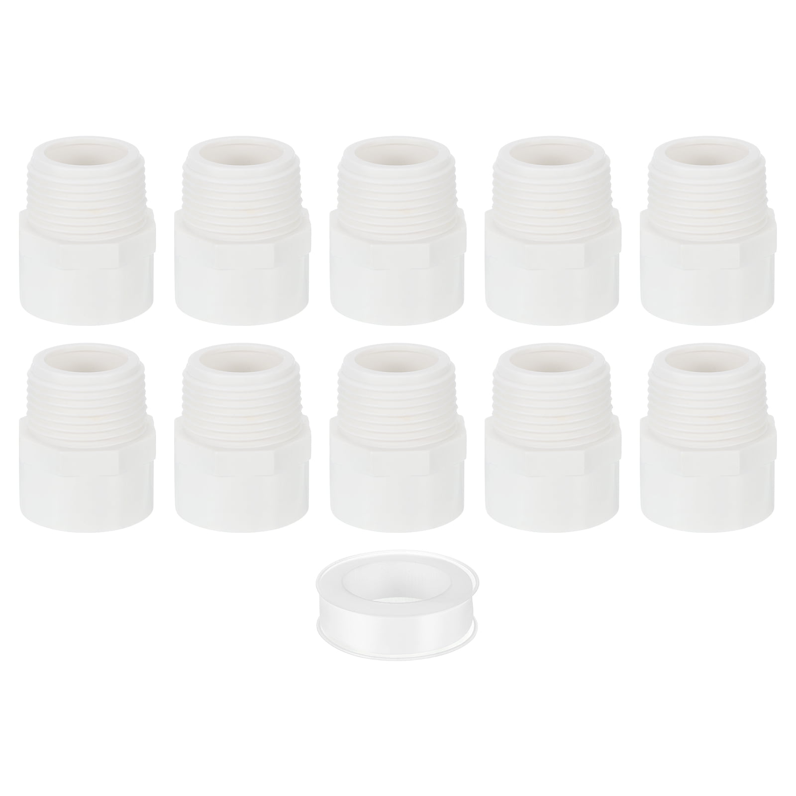 PVC Male Adapter Pipe Fitting, 10Pcs 32mm(1-1/4") 2-Way PVC Pipe ...