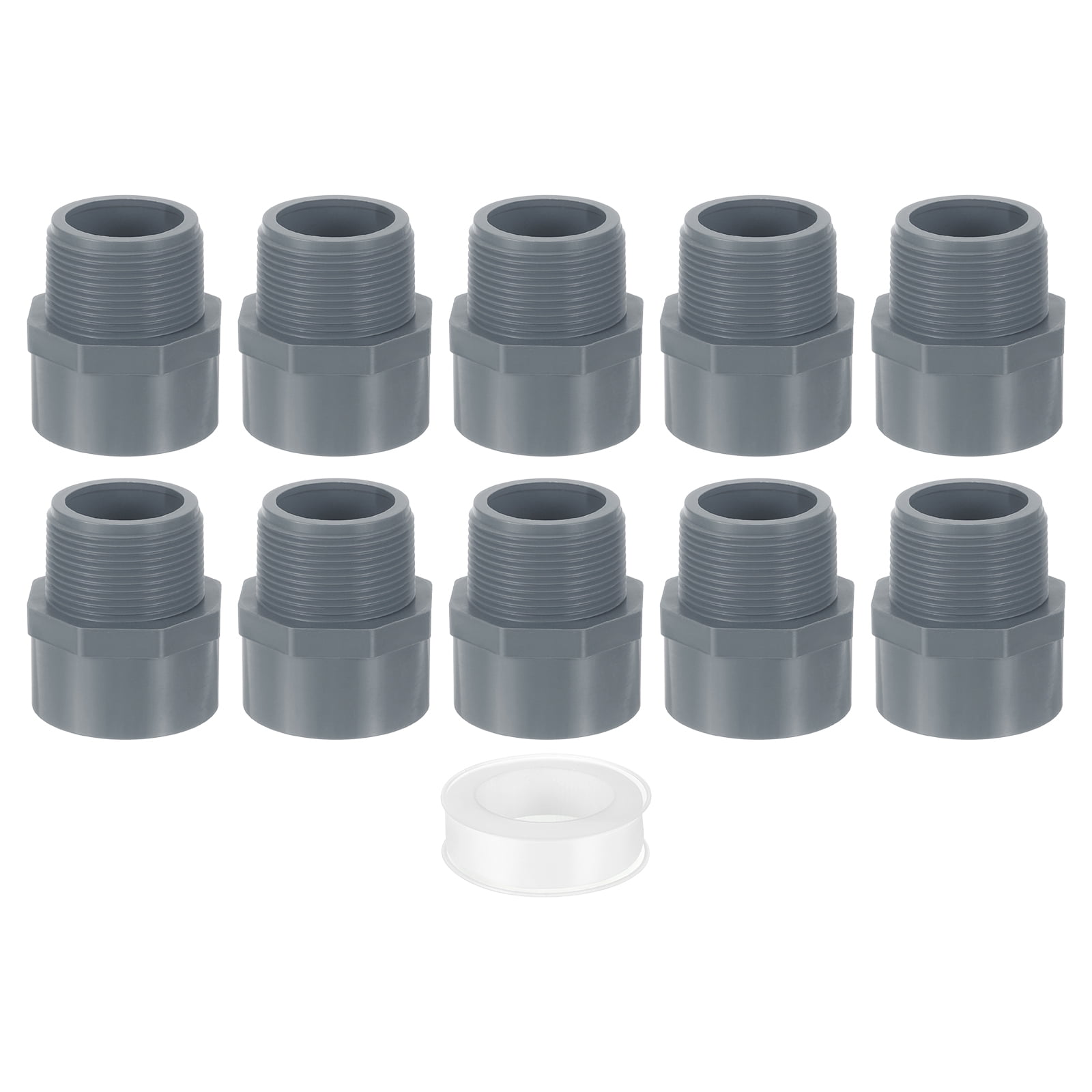 PVC Male Adapter Pipe Fitting, 10Pcs 50mm(2") 2-Way PVC Pipe Connectors ...