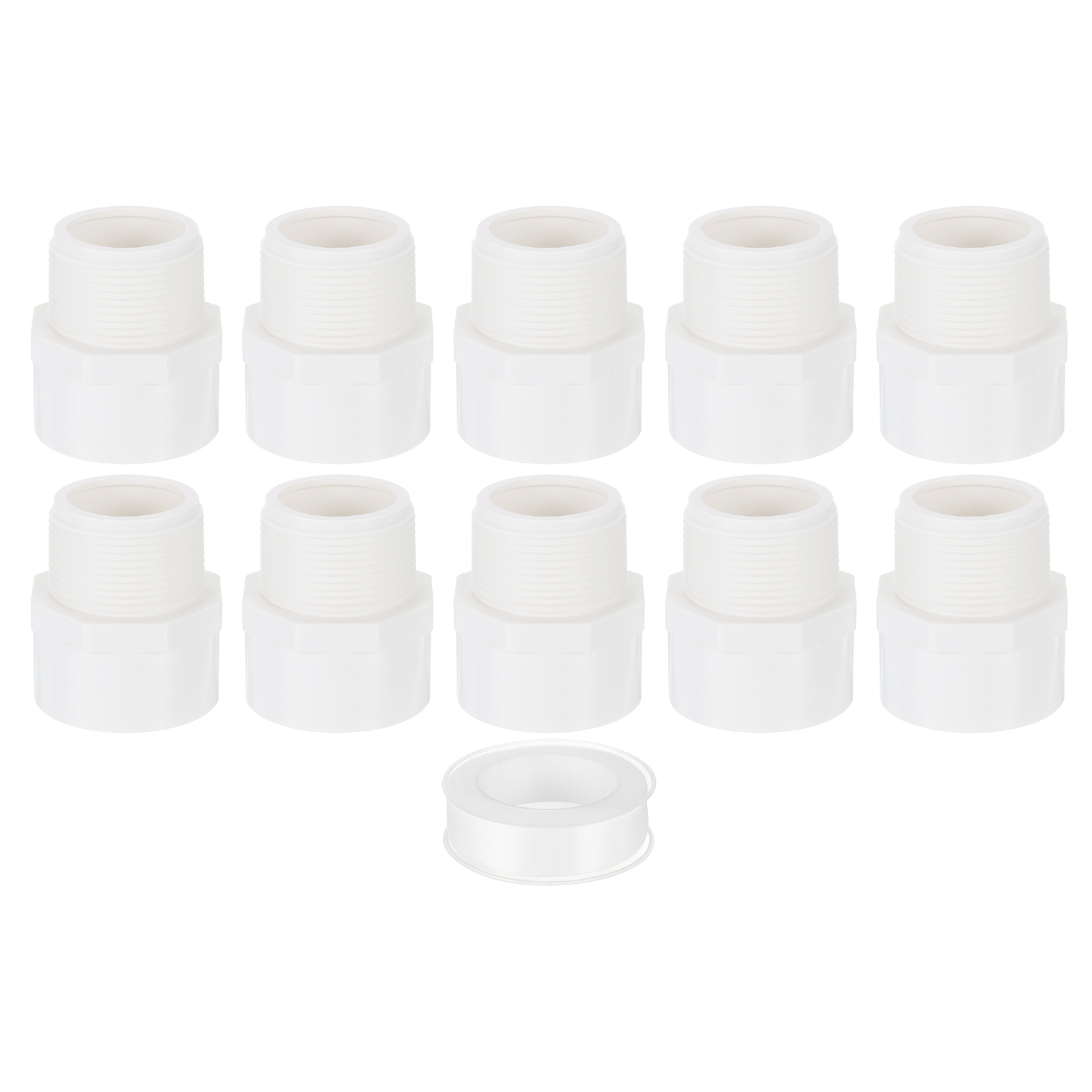 PVC Male Adapter Pipe Fitting, 10Pcs 50mm(2") 2-Way PVC Pipe Connectors ...