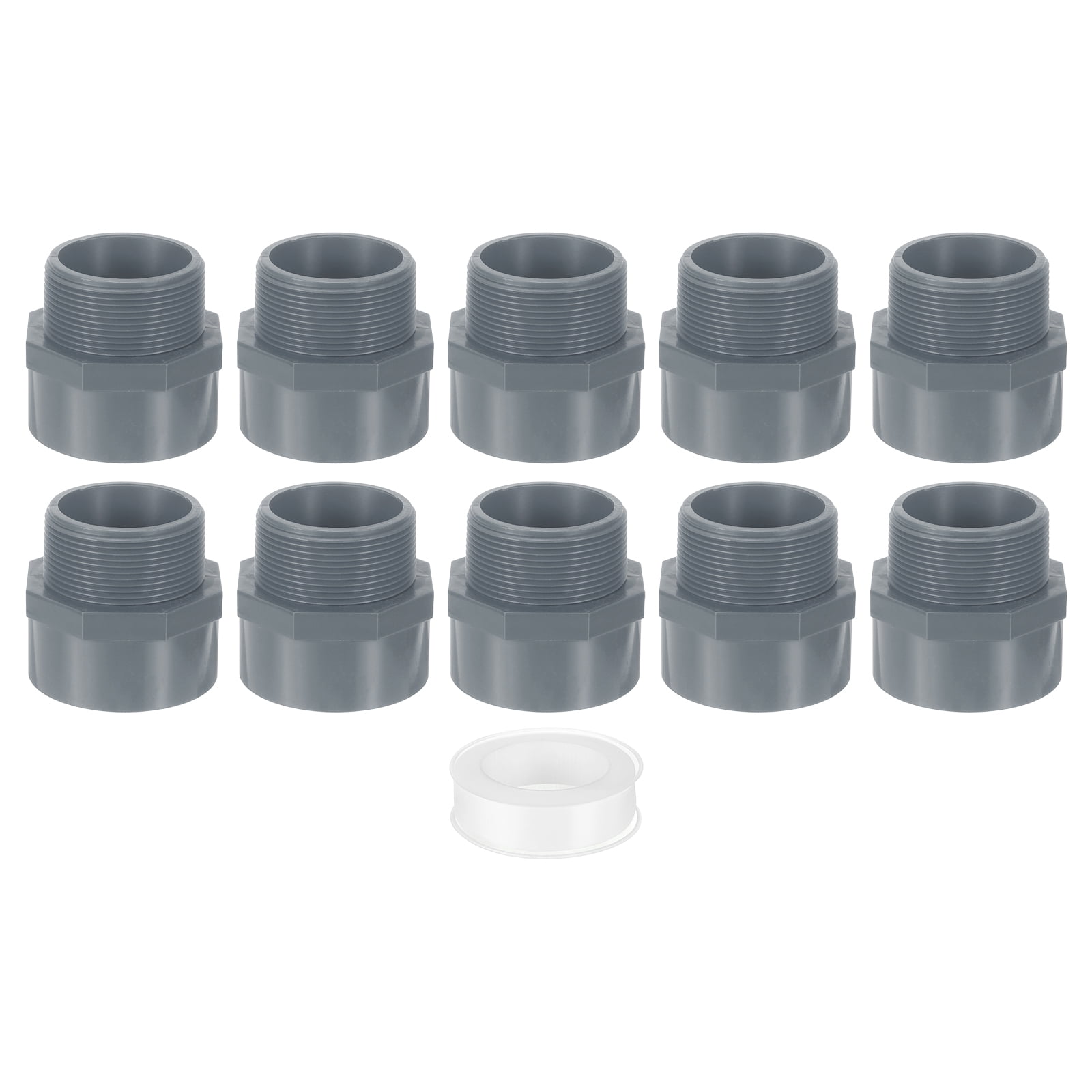 PVC Male Adapter Pipe Fitting, 10Pcs 63mm(2-1/2") 2-Way PVC Pipe ...