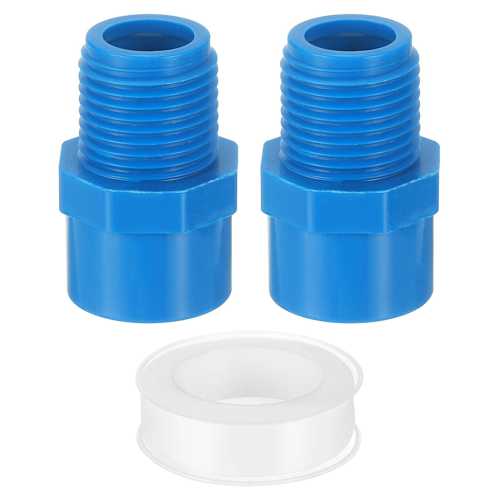 PVC Male Adapter Pipe Fitting, 2Pcs 20mm(3/4") 2-Way PVC Pipe ...