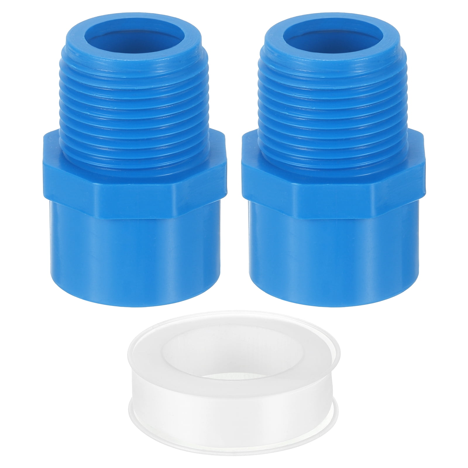 PVC Male Adapter Pipe Fitting, 2Pcs 25mm(1") 2-Way PVC Pipe Connectors ...