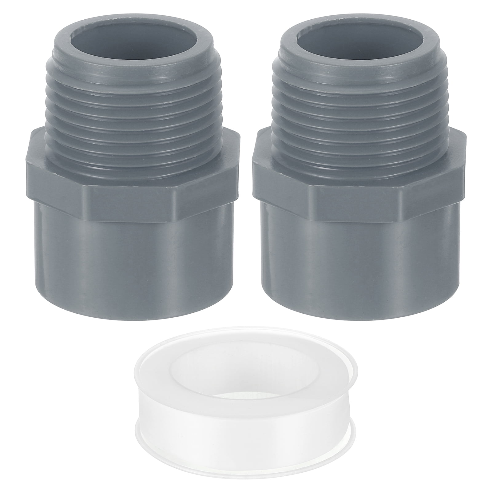 PVC Male Adapter Pipe Fitting, 2Pcs 32mm(1-1/4") 2-Way PVC Pipe ...