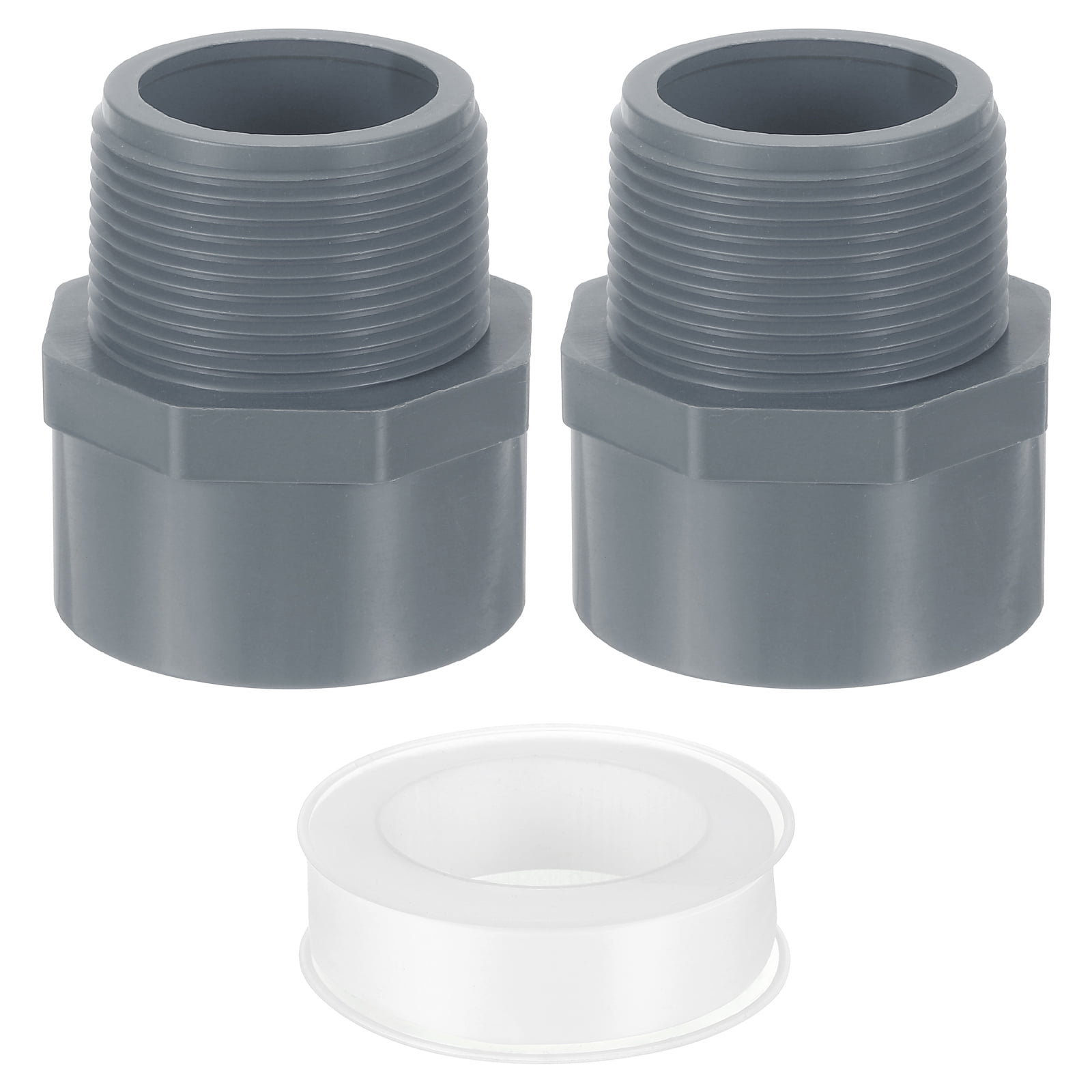PVC Male Adapter Pipe Fitting, 2Pcs 50mm(2") 2-Way PVC Pipe Connectors ...