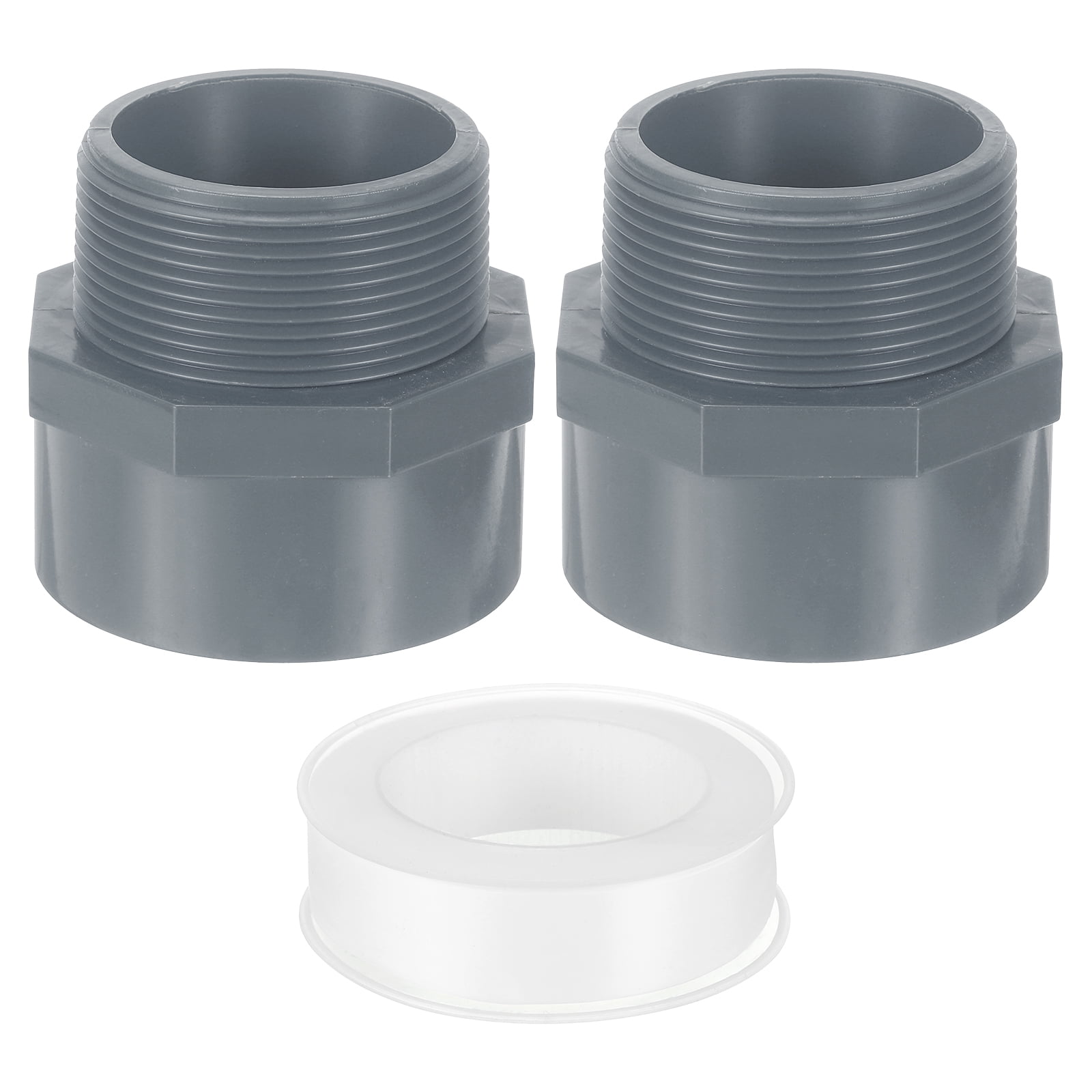 Male Adapter Pipe Fitting, 2Pcs 63mm(2-1/2") 2-Way Pipe Connectors with ...