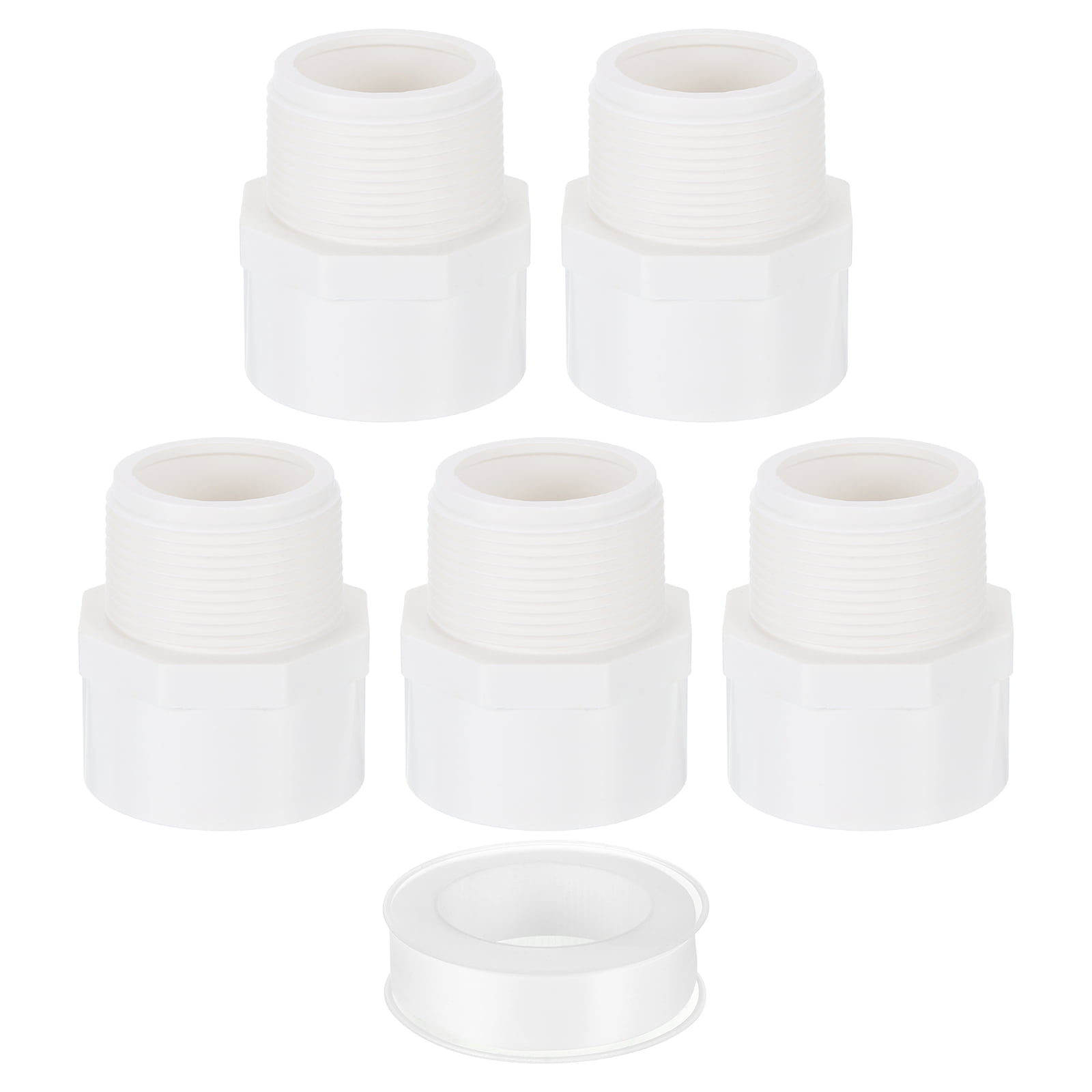 PVC Male Adapter Pipe Fitting, 5Pcs 50mm(2") 2-Way PVC Pipe Connectors ...