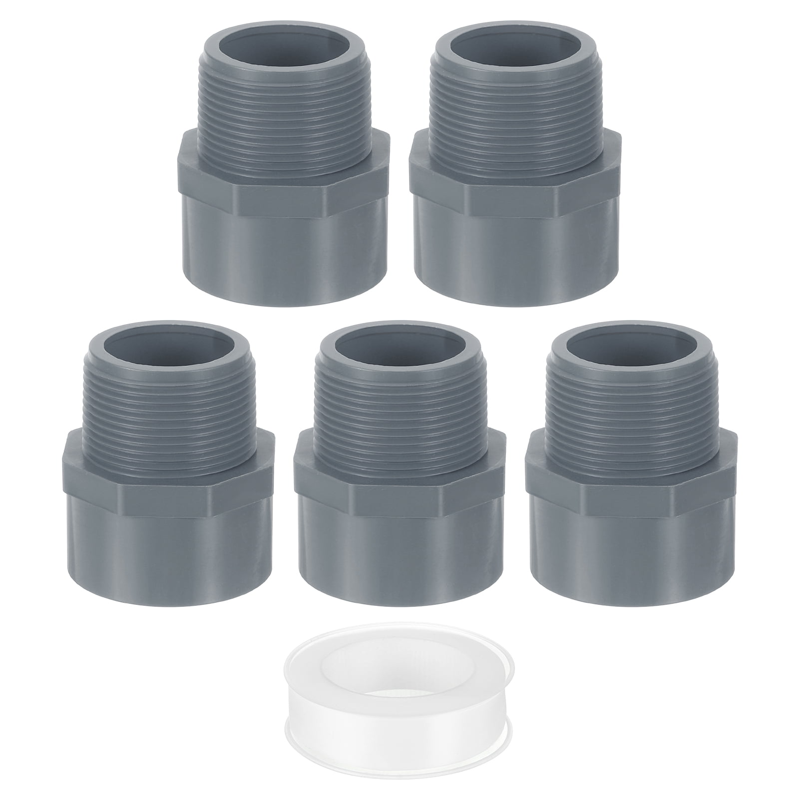 PVC Male Adapter Pipe Fitting, 5Pcs 50mm(2") 2-Way PVC Pipe Connectors ...