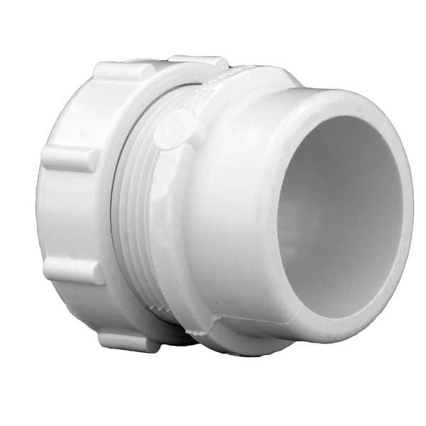 PVC Male Trap Adapter with Nut and Washer, Socket x Spigot, 1 1/2 in x ...