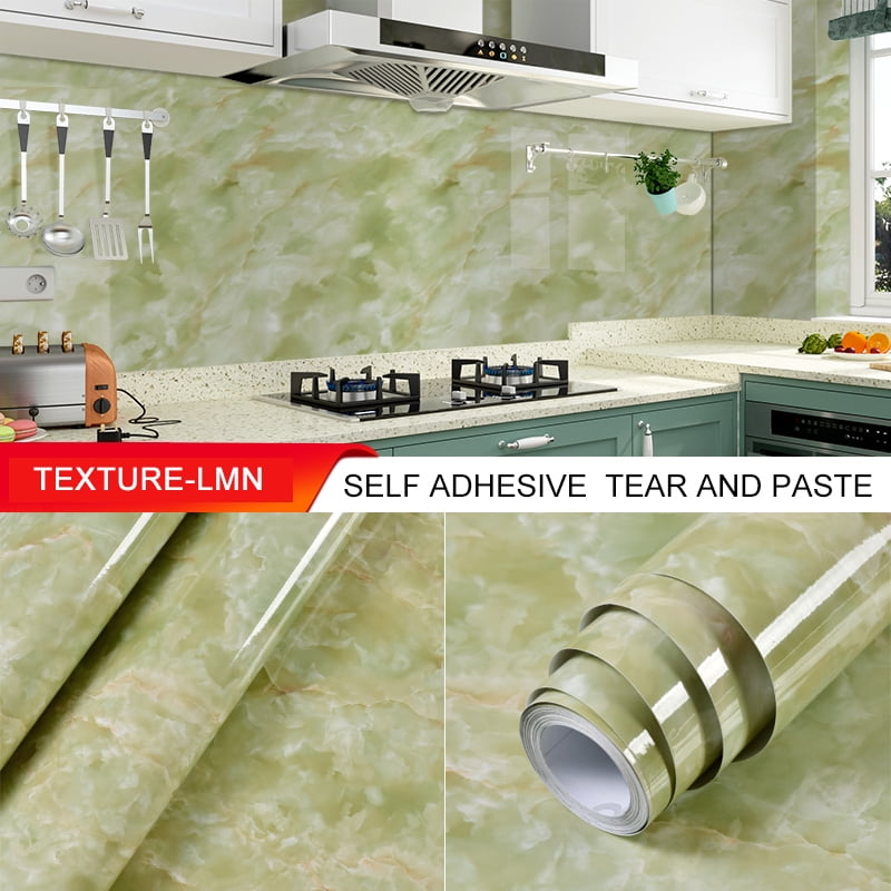 PVC Marble Self Adhesive Waterproof Wallpapers Thicken Oil Proof Wall Stickers Countertop ...