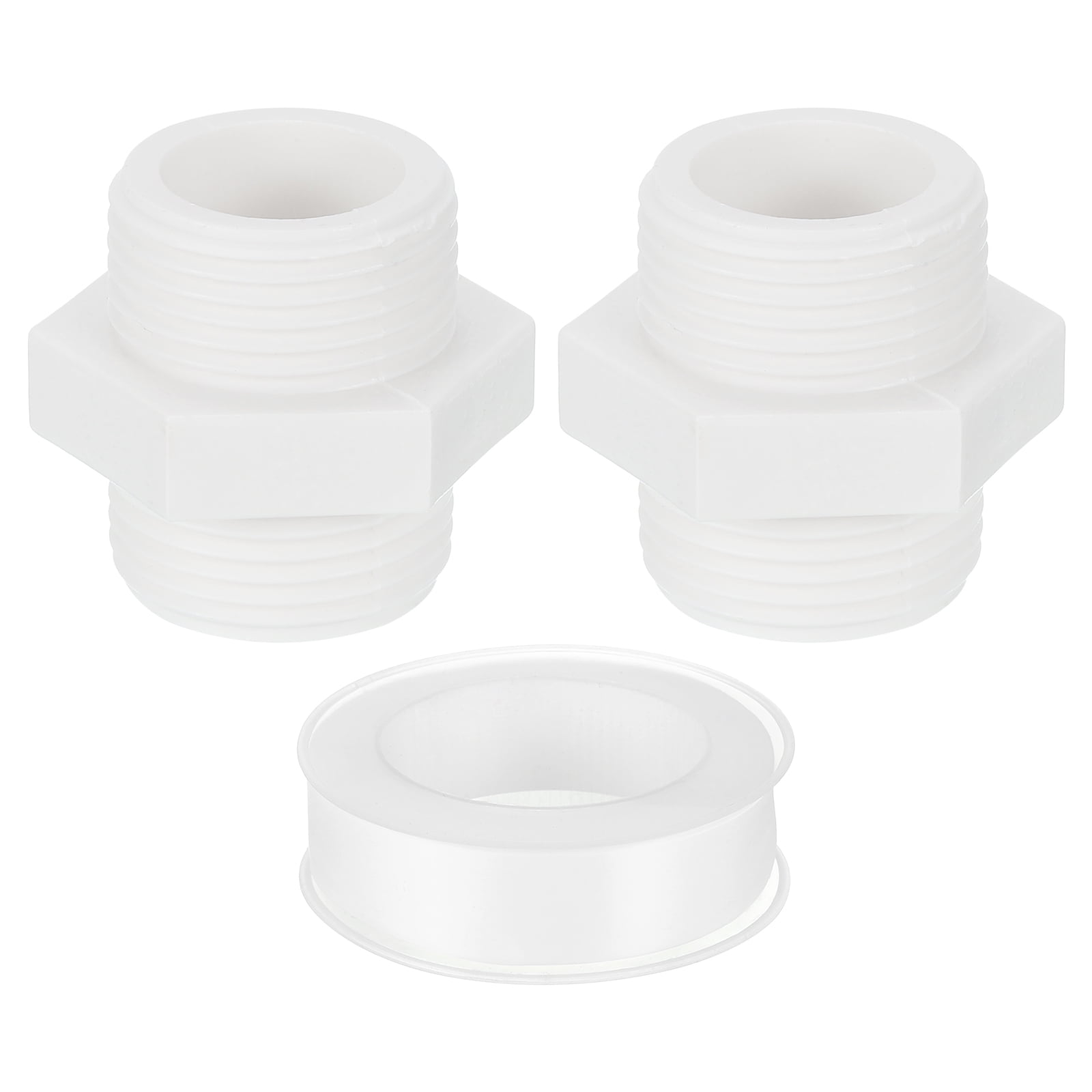 PVC Nipple Male Thread Coupling Adapter Connector, 2Pcs 25mm(1") PVC ...