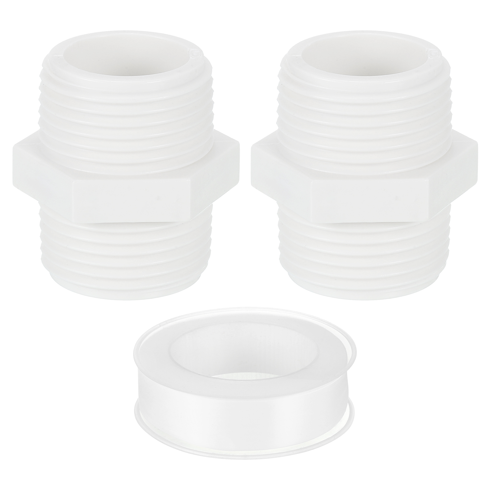 PVC Nipple Male Thread Coupling Adapter Connector, 2Pcs 32mm(1-1/4 ...