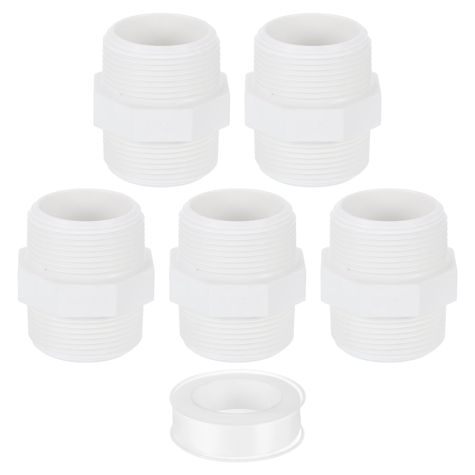 Nipple Male Thread Coupling Adapter Connector, 5Pcs 48mm(2") Pipe ...