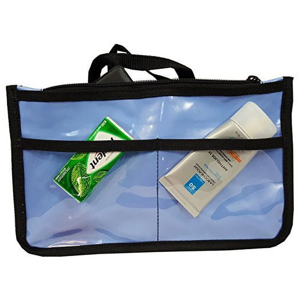 PVC Organizer Cosmetic Badget Insert Purse Organizer Solid Lt Blue ...