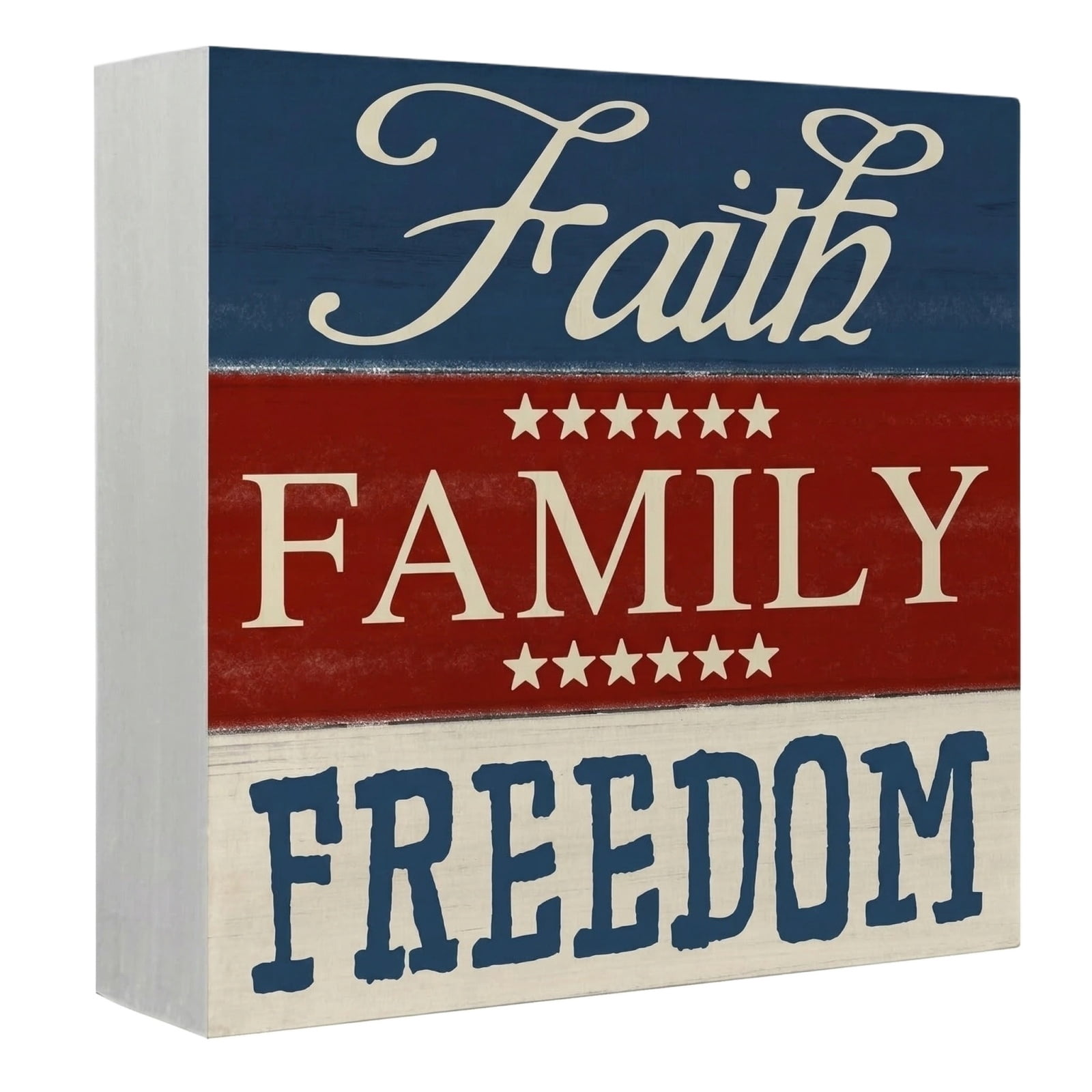 PVC Patriotic Plaque – Star Shaped American Flag Motif & Lettering ...