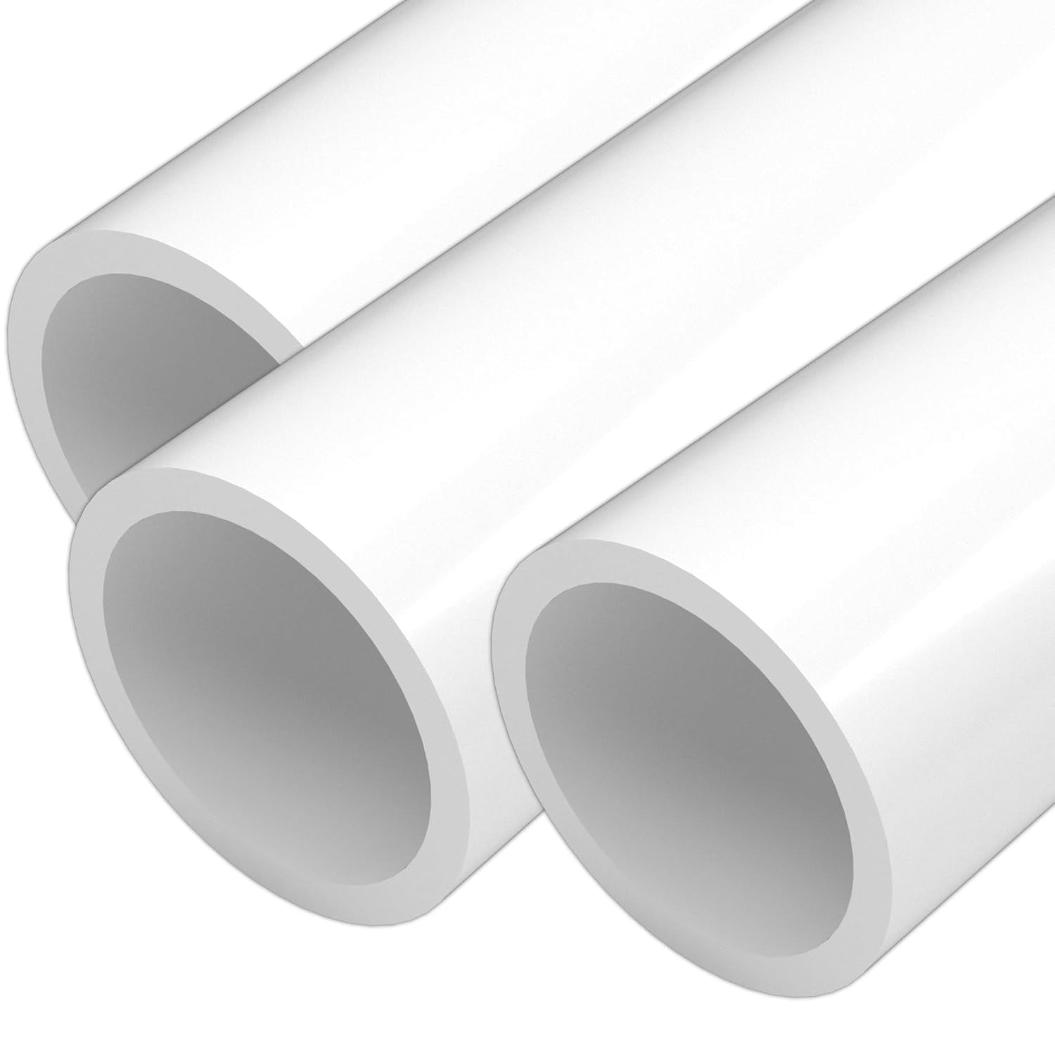 PVC Pipe, 1-1/2" Size, (1.900" Actual OD) Sch 40 Furniture Grade, White ...