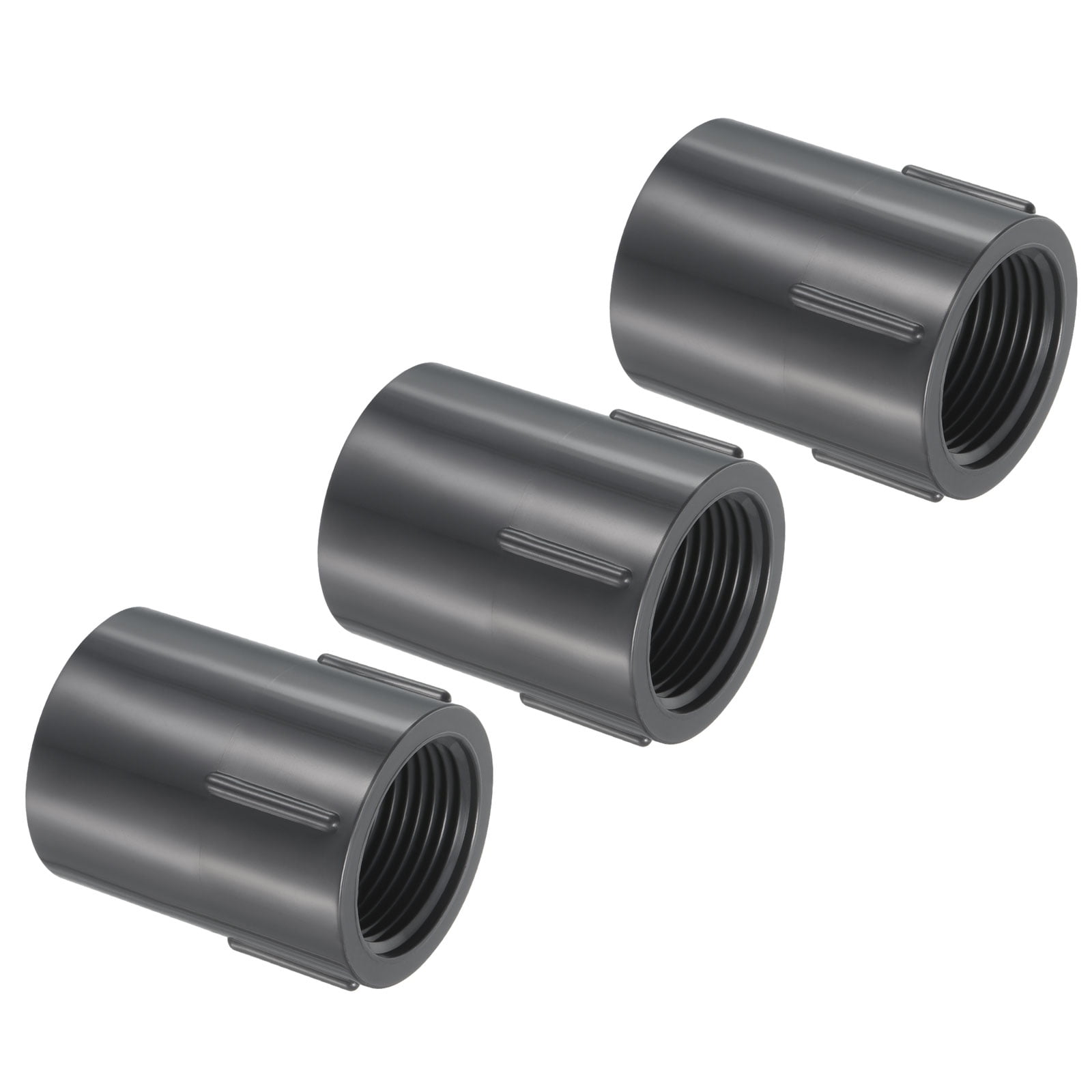 PVC Pipe Fitting 1NPT Female Thread 1" Socket Straight Connector, Gray ...