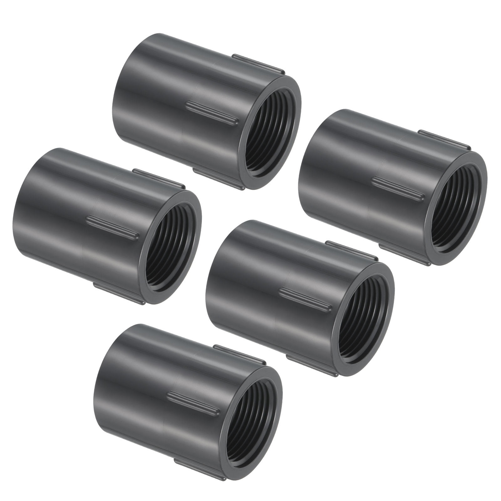 PVC Pipe Fitting 1NPT Female Thread 1" Socket Straight Connector, Gray ...