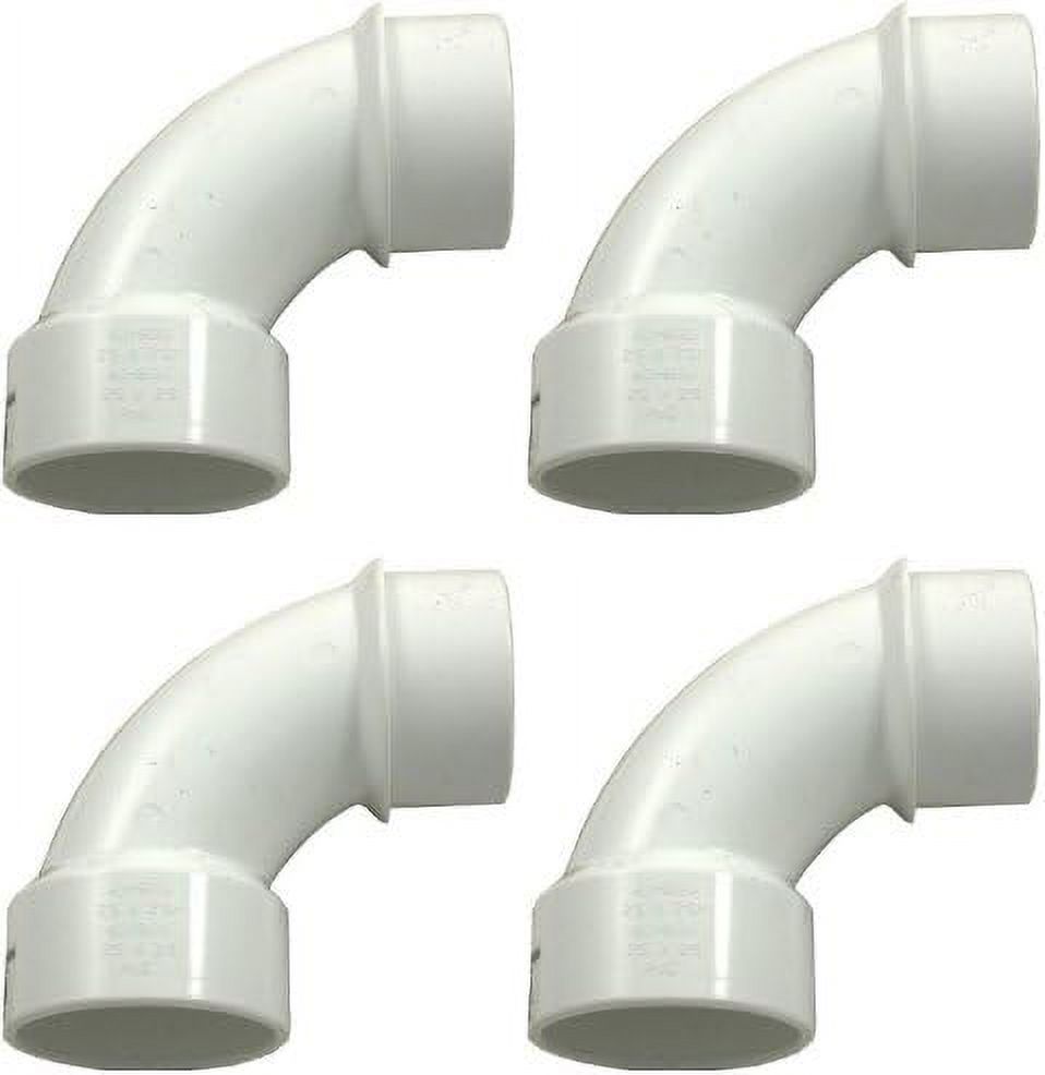 PVC Pipe Fitting, 90 Degree 2" Street Sweep Elbow 411-9120 - 4 Pack ...